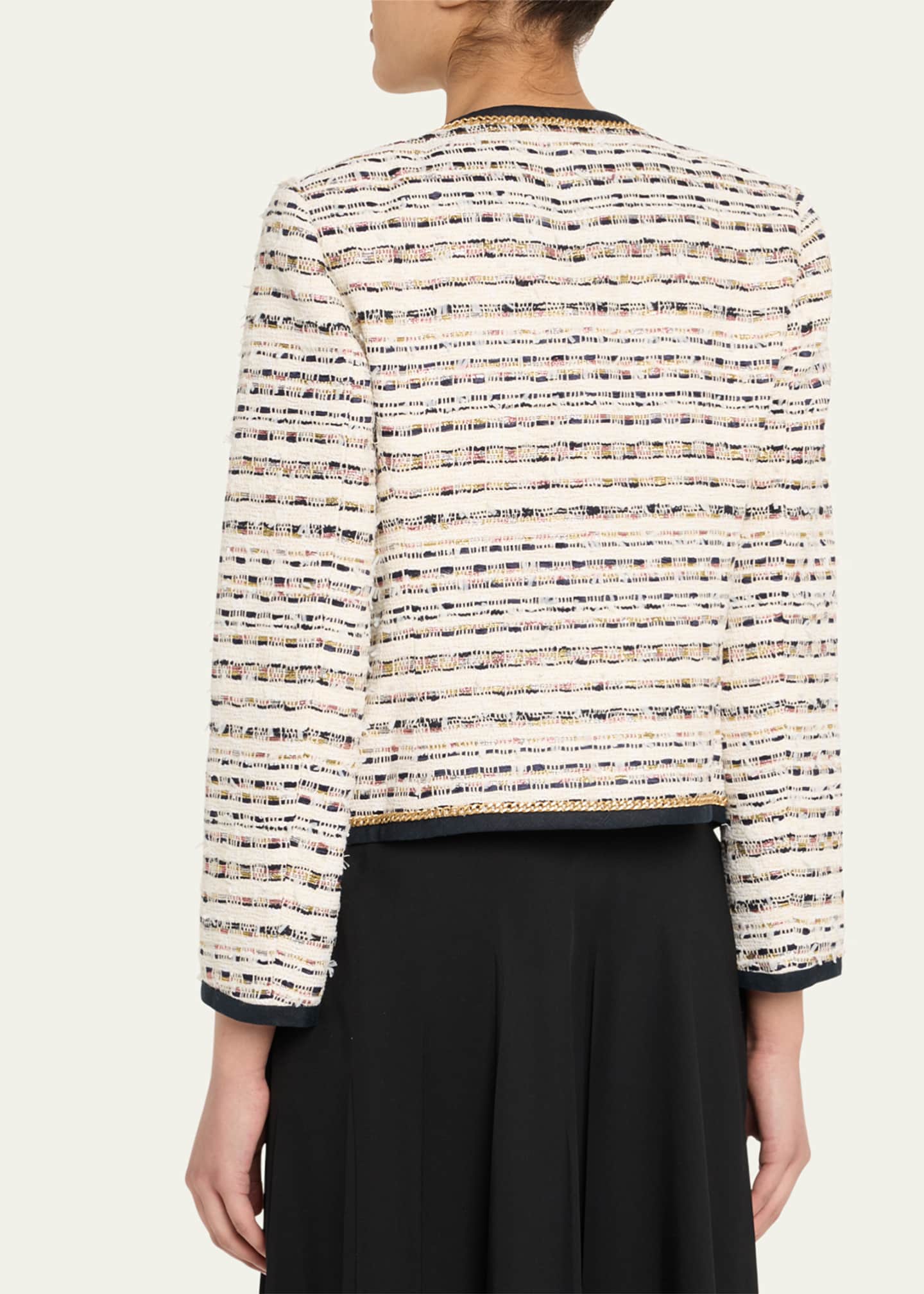 Kobi Halperin Kiera Chain-Trim Fringed Tweed Jacket - Bergdorf Goodman