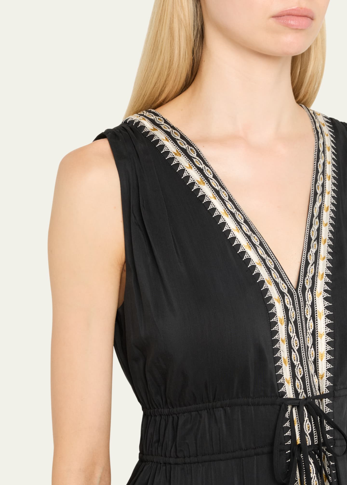 Kobi Halperin Edison Tiered Geo-Embroidered Midi Dress - Bergdorf Goodman