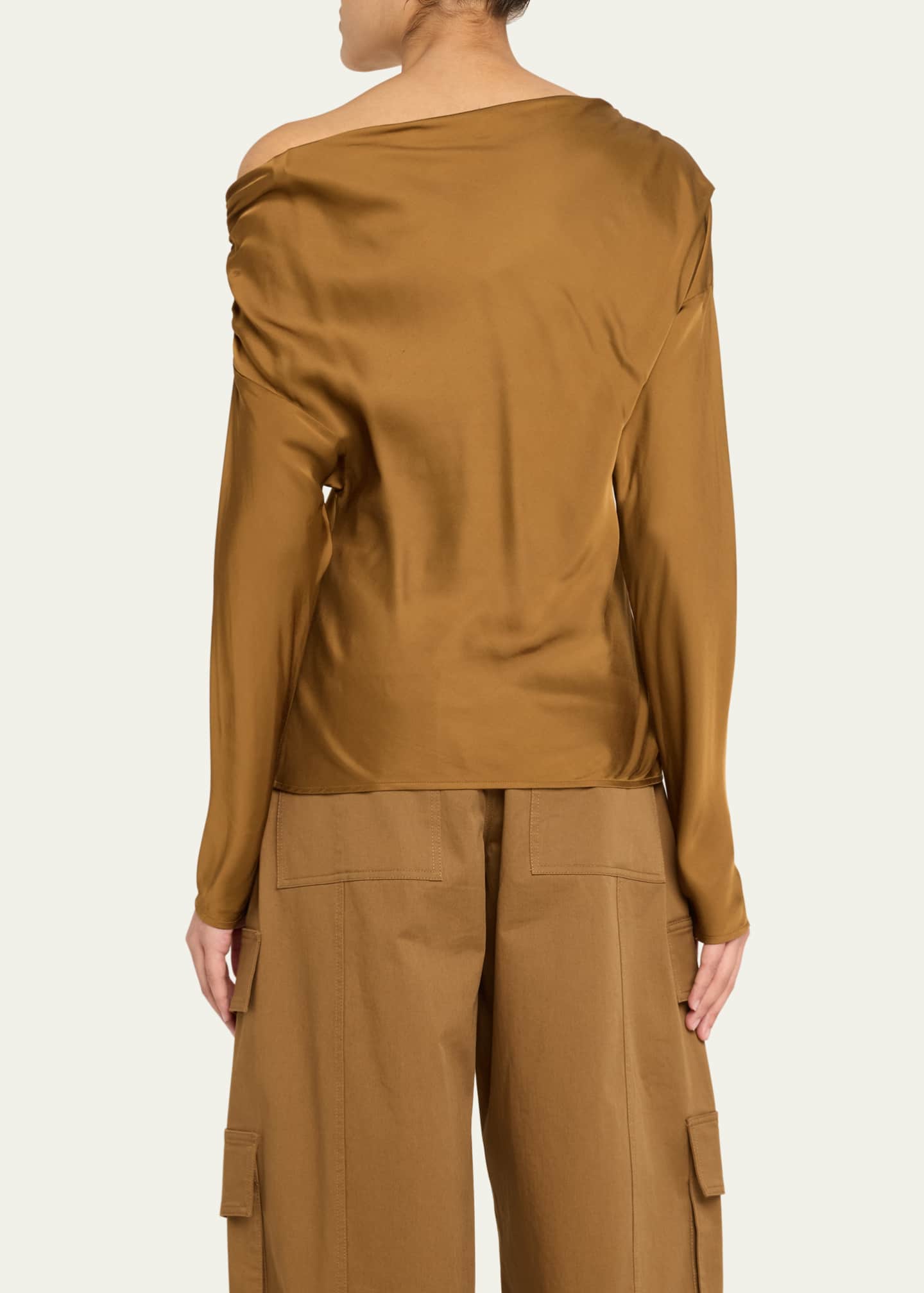 A.L.C. Piper Draped Satin One-Shoulder Top - Bergdorf Goodman