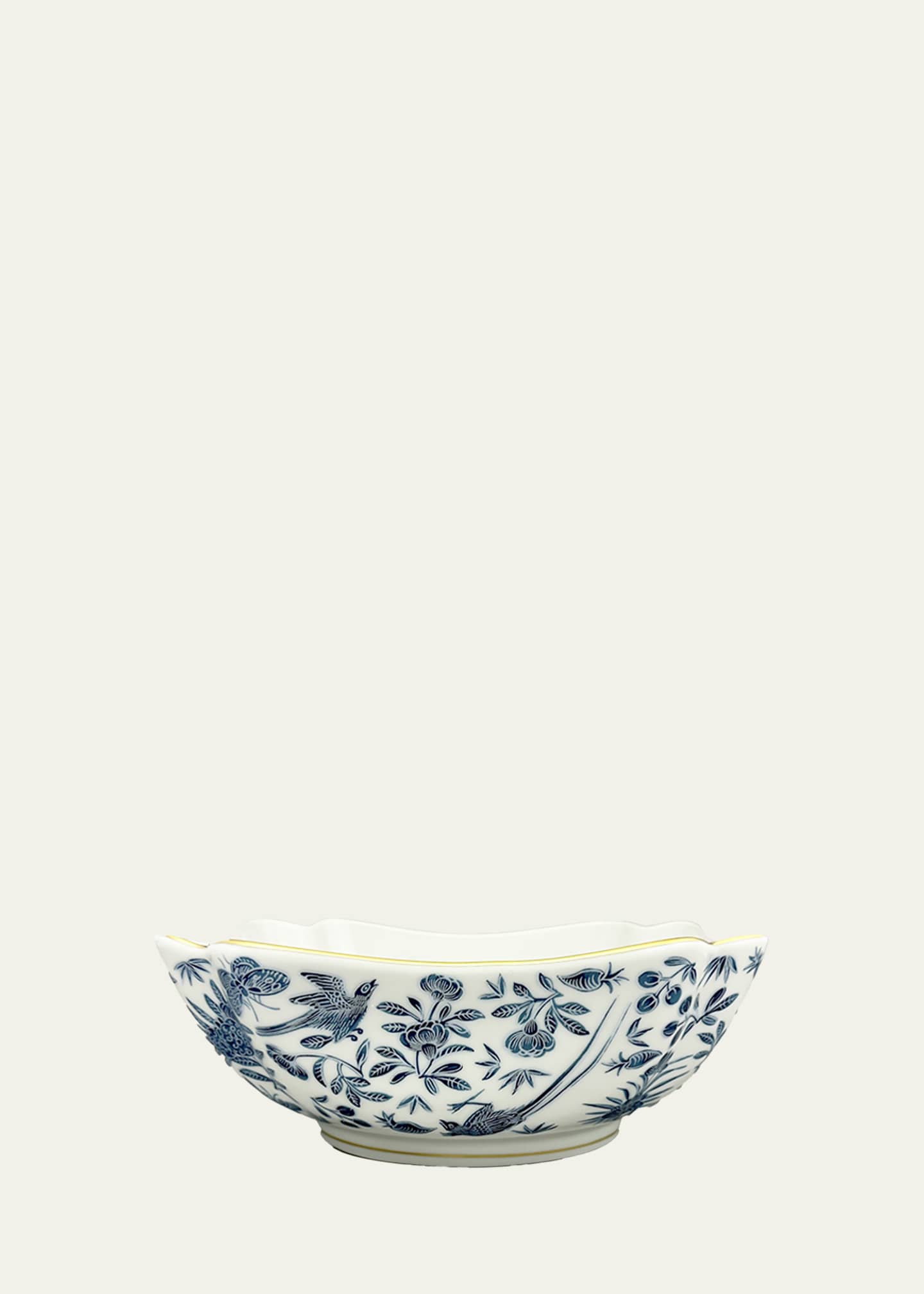 Mottahedeh Sacred Bird & Butterfly Blue Square Bowl, Small - Bergdorf ...