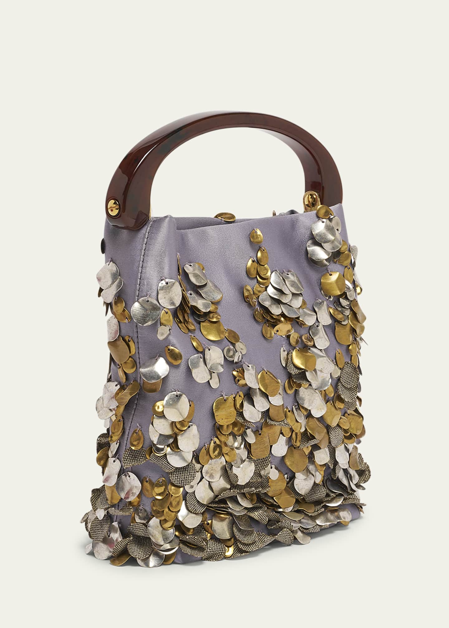 Dries Van Noten Crisp Embellished Leather Top-Handle Bag - Bergdorf Goodman