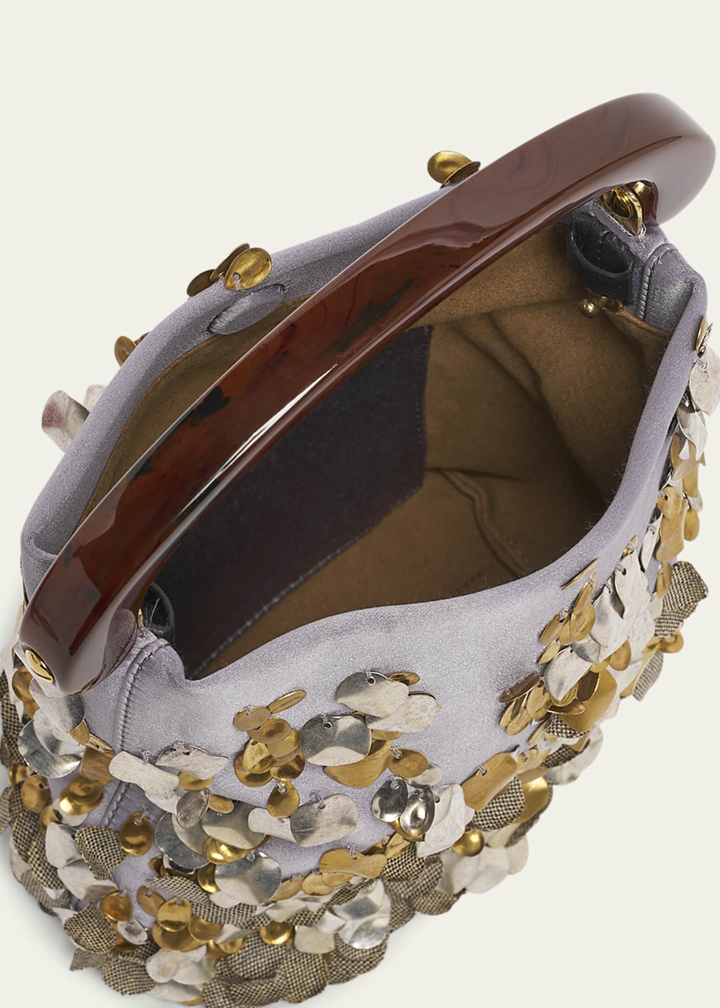 Dries Van Noten Crisp Embellished Leather Top-Handle Bag - Bergdorf Goodman