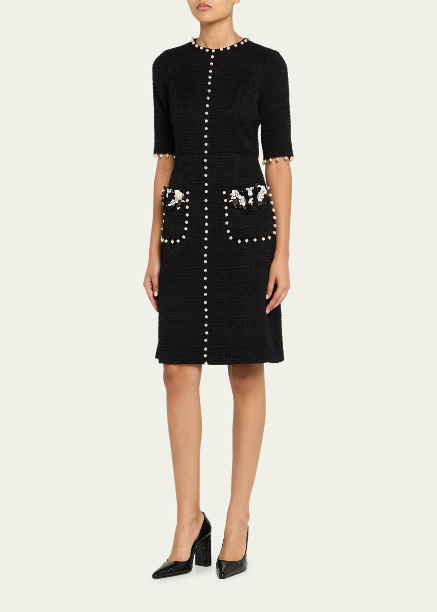Rickie Freeman for Teri Jon Bead-Embellished Boucle Dress - Bergdorf ...