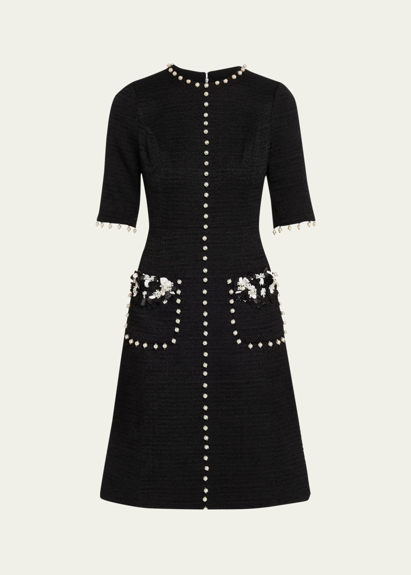 Rickie Freeman for Teri Jon Bead-Embellished Boucle Dress - Bergdorf ...