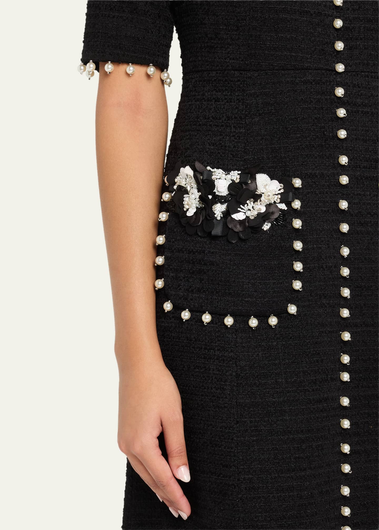Rickie Freeman for Teri Jon Bead-Embellished Boucle Dress - Bergdorf ...