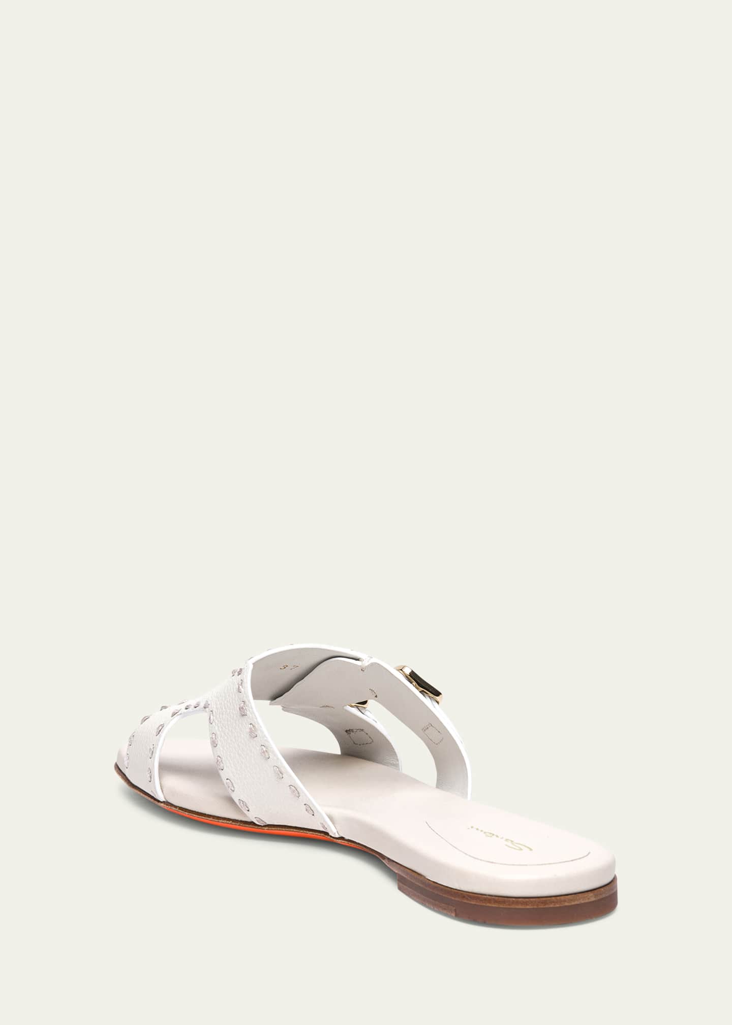 Santoni Didi Double-Monk Flat Slide Sandals - Bergdorf Goodman