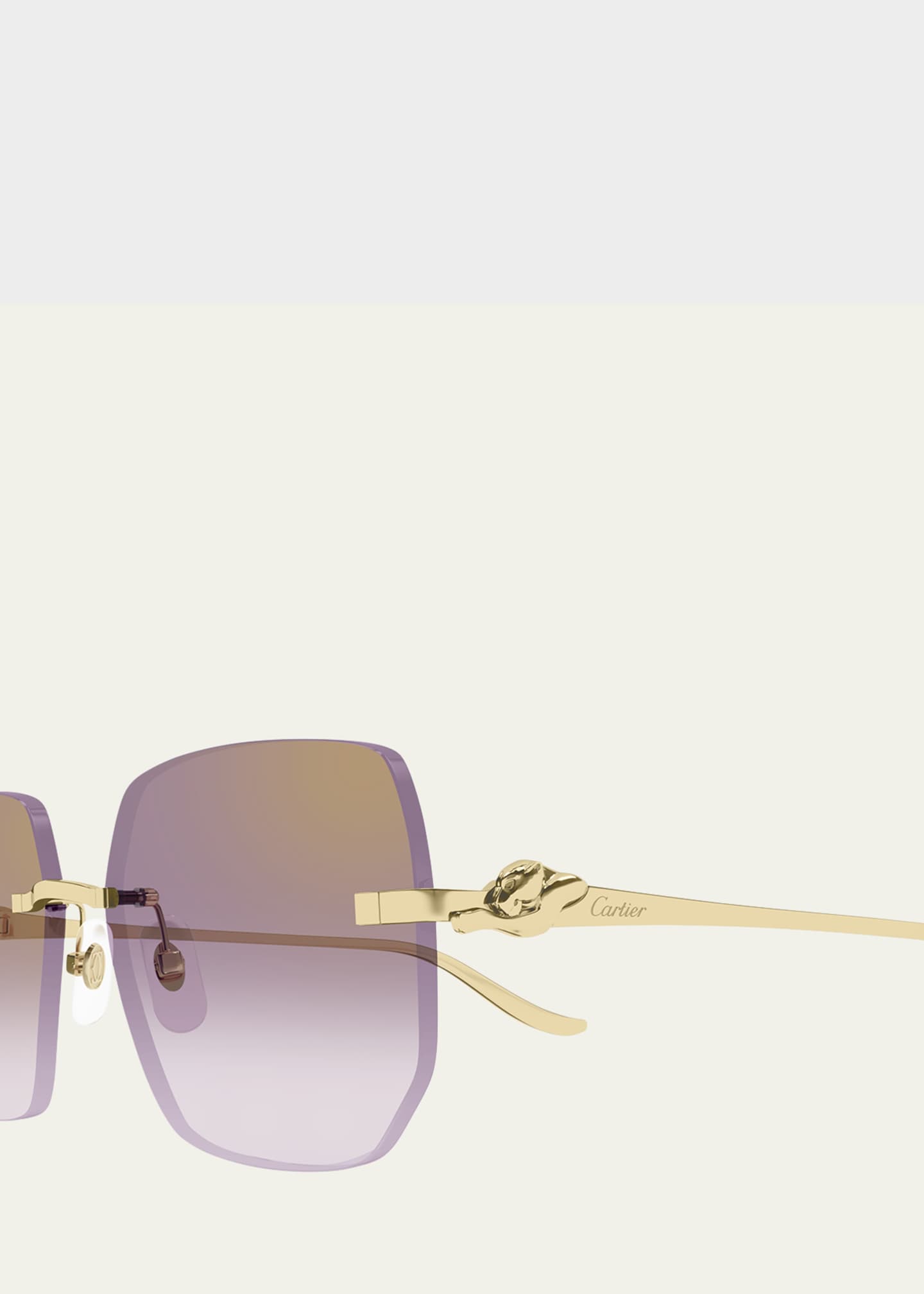 Cartier Rimless Metal Butterfly Sunglasses - Bergdorf Goodman