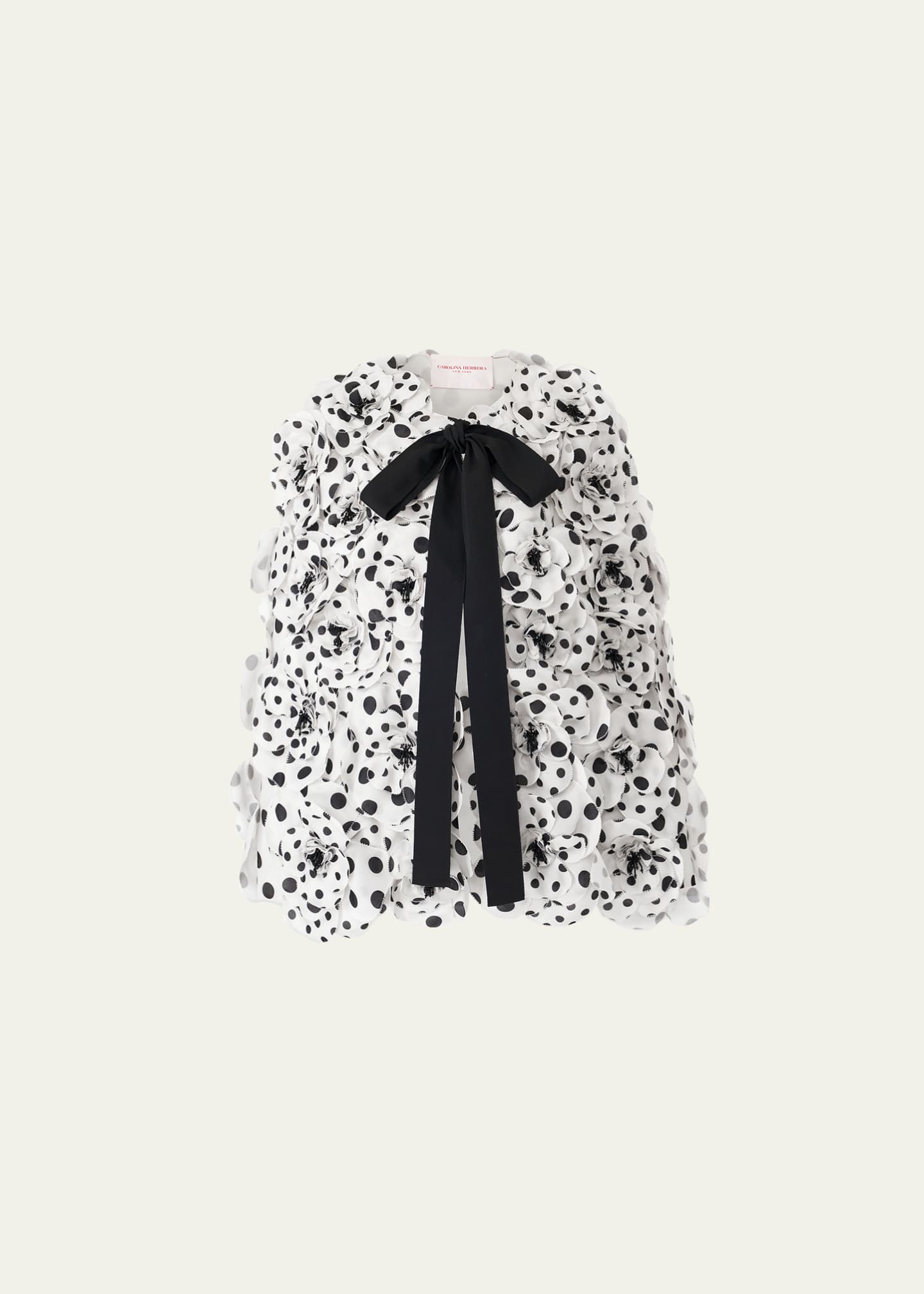 Carolina Herrera Polka Dot Ruffle Mini Cape - Bergdorf Goodman