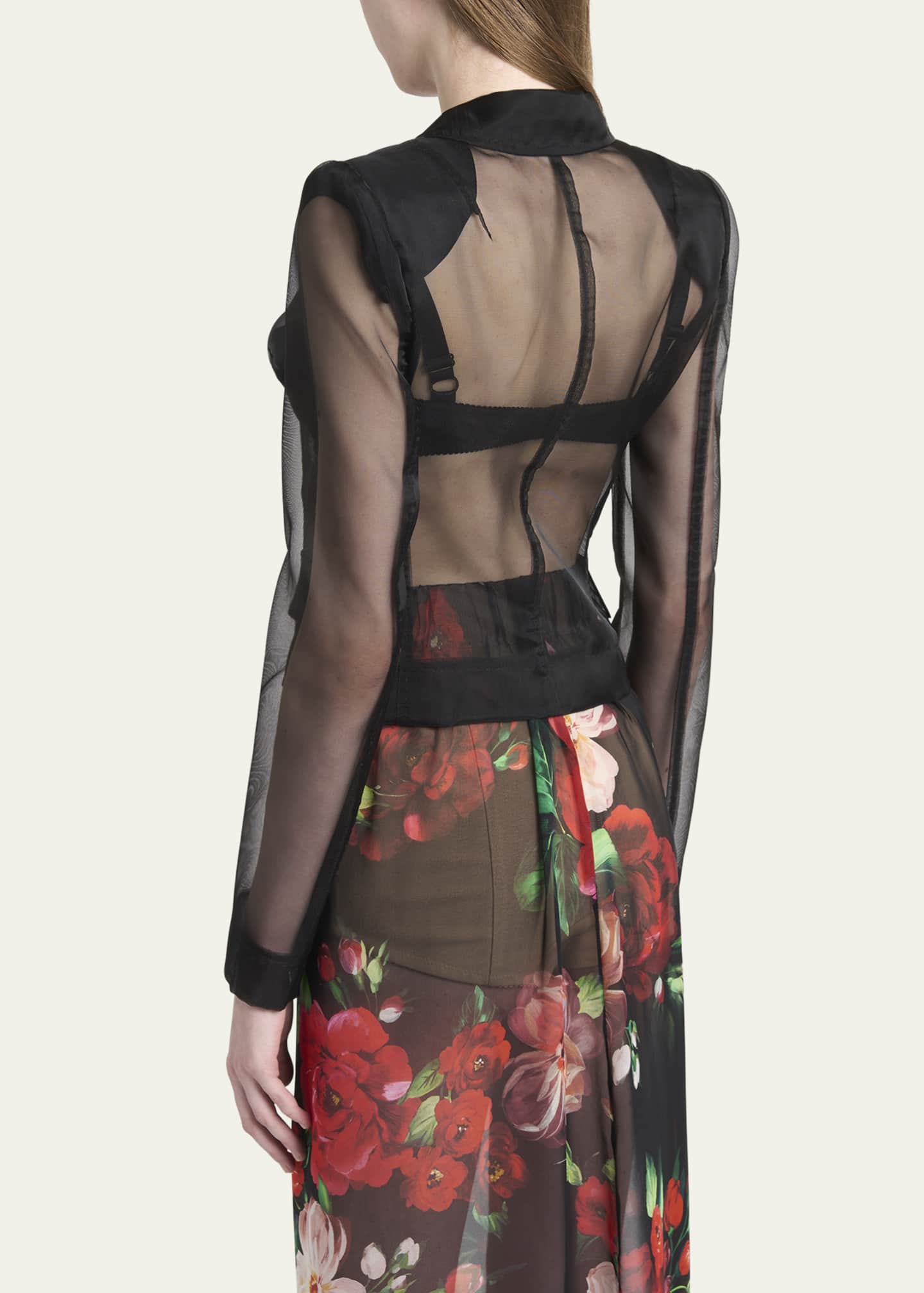 Dolce&Gabbana Vernice Sheer Tulle Crop Jacket - Bergdorf Goodman