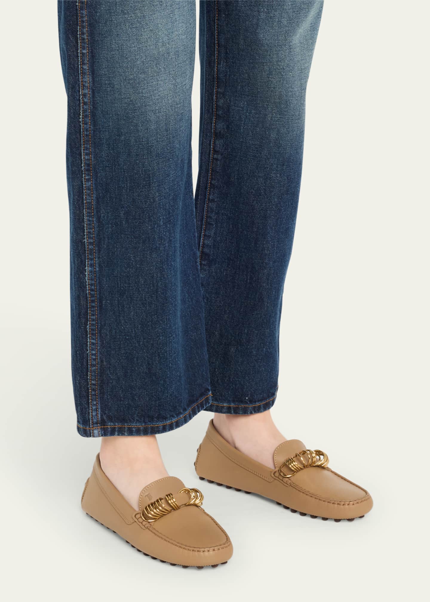 Tod's Gommino Calfskin Rings Driver Loafers - Bergdorf Goodman