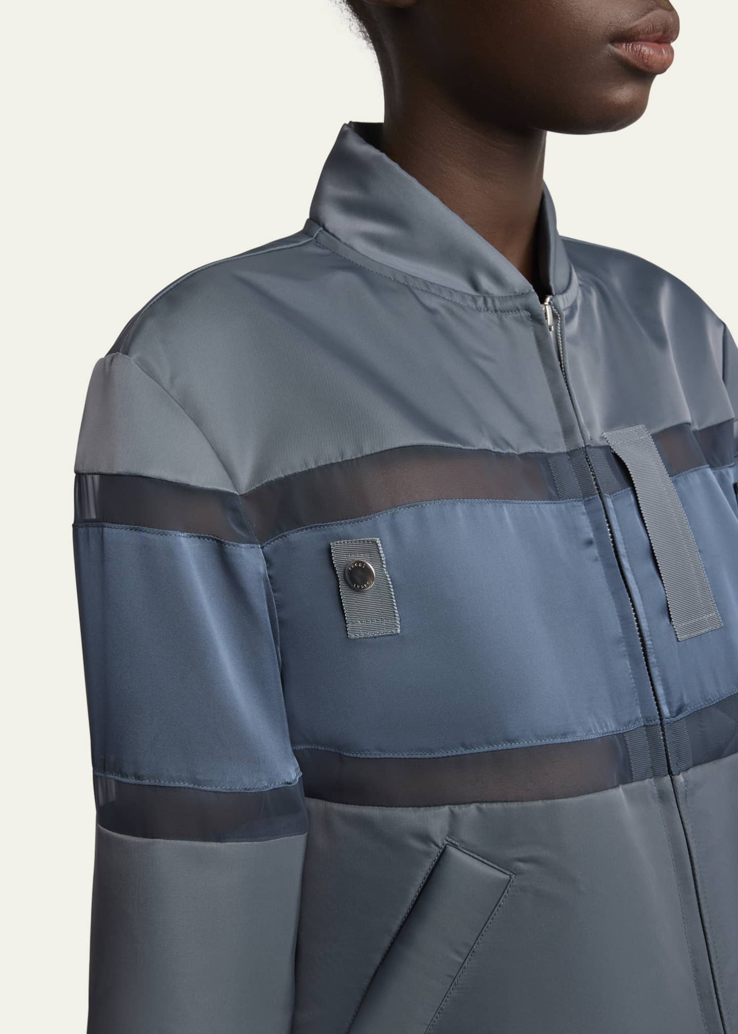 SACAI Sheer Two-Tone Bomber Jacket - Bergdorf Goodman