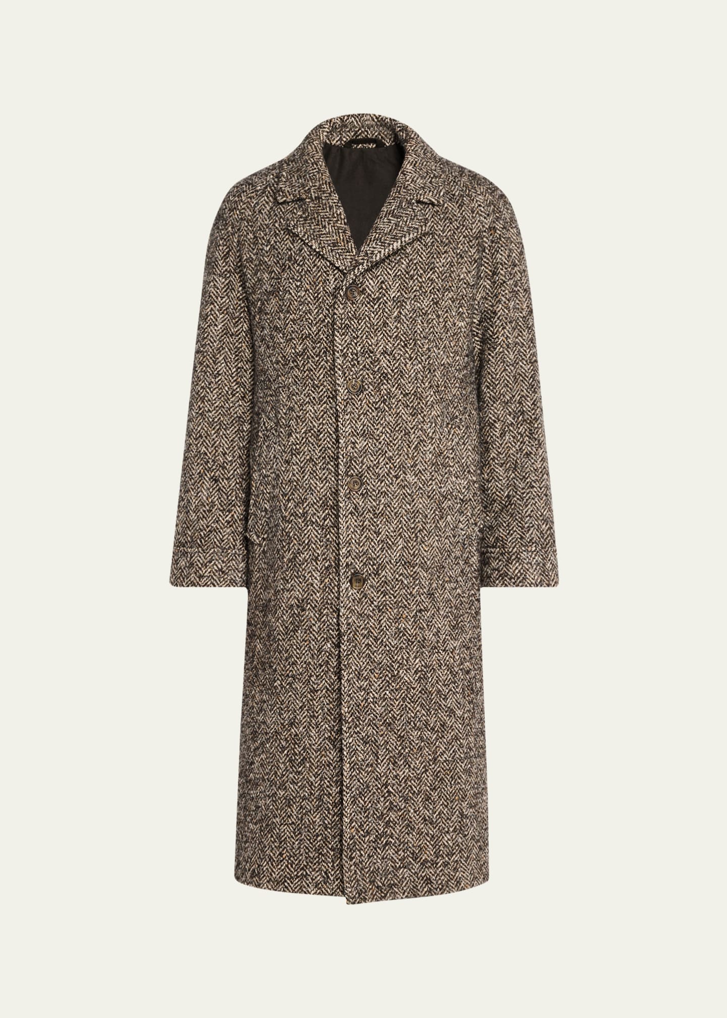 Anderson & Sheppard Men's Herringbone Raglan Overcoat - Bergdorf Goodman