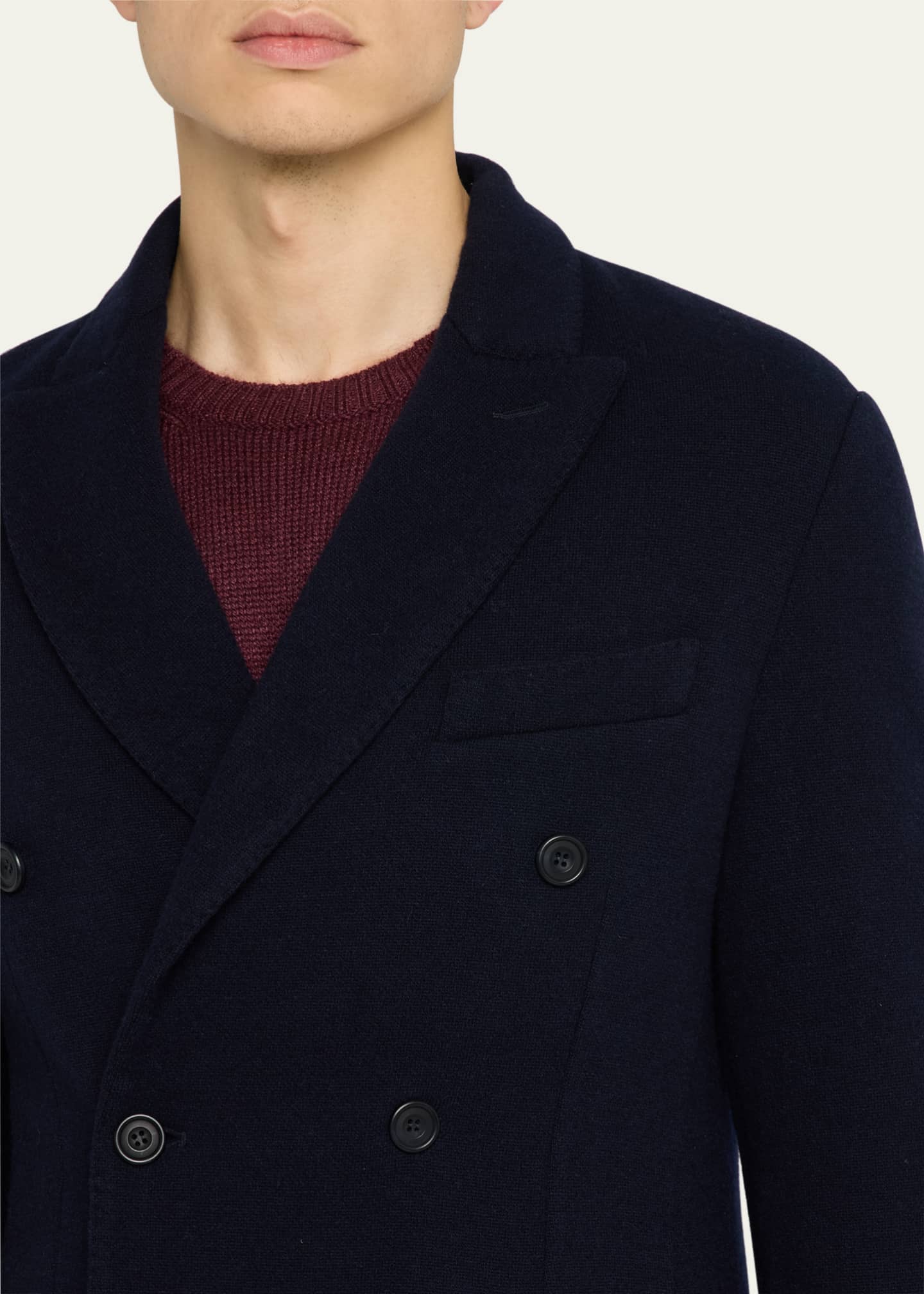 Anderson & Sheppard Men's Double-Breasted Knit Blazer - Bergdorf Goodman