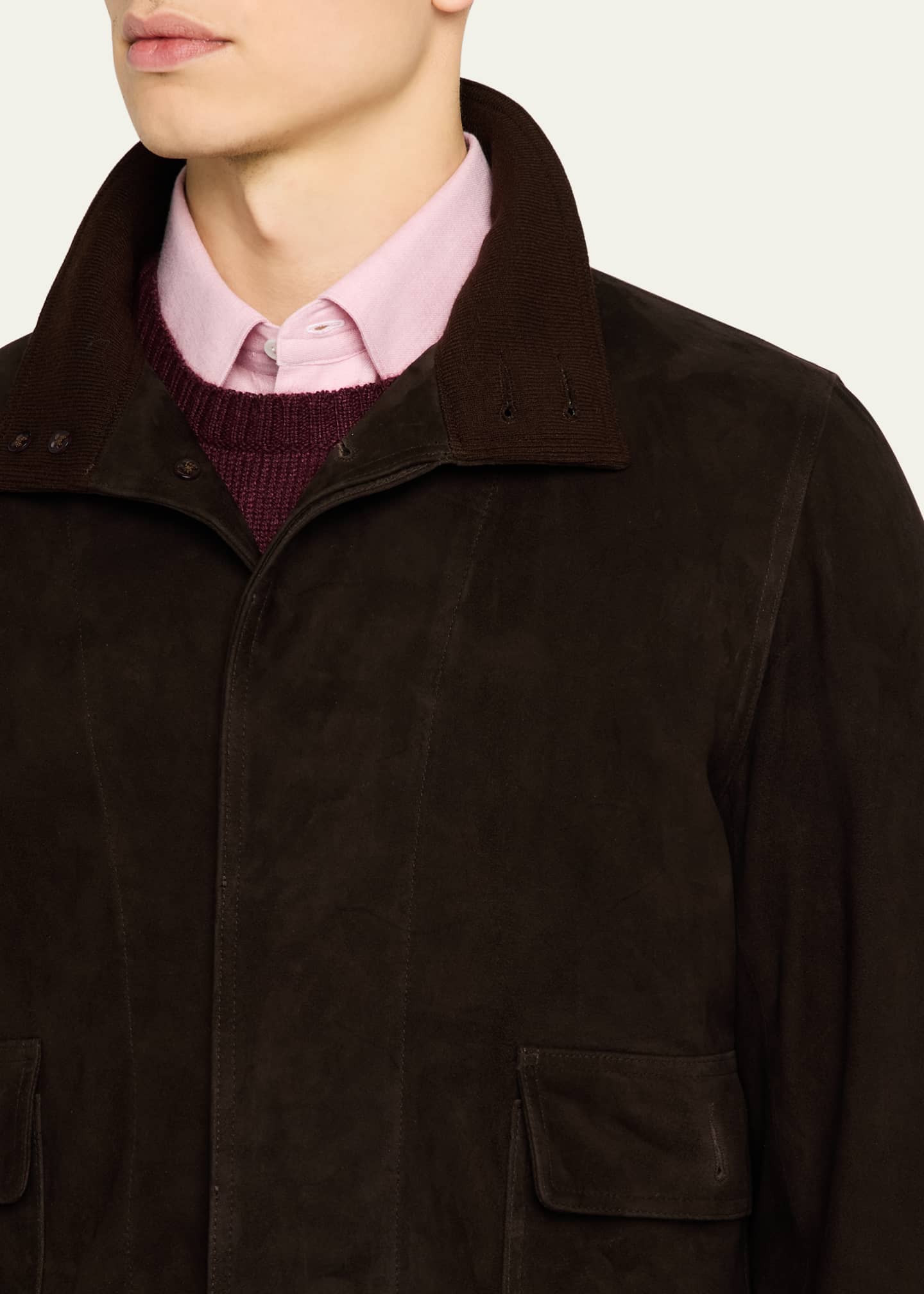 Anderson & Sheppard Men's Suede Button-Front Blouson Jacket - Bergdorf ...