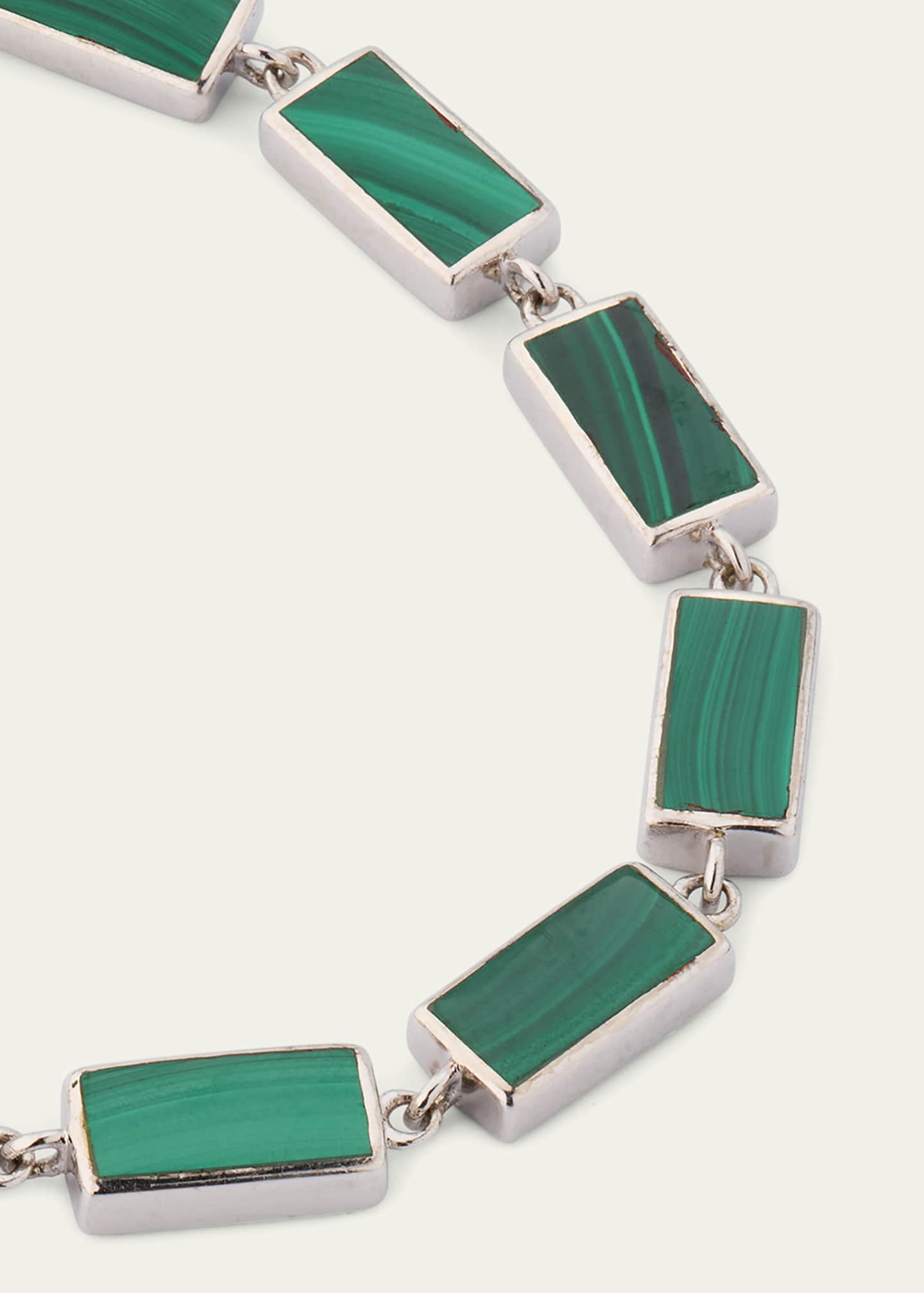 Jan Leslie Men's Malachite Rectangle Link Bracelet - Bergdorf Goodman
