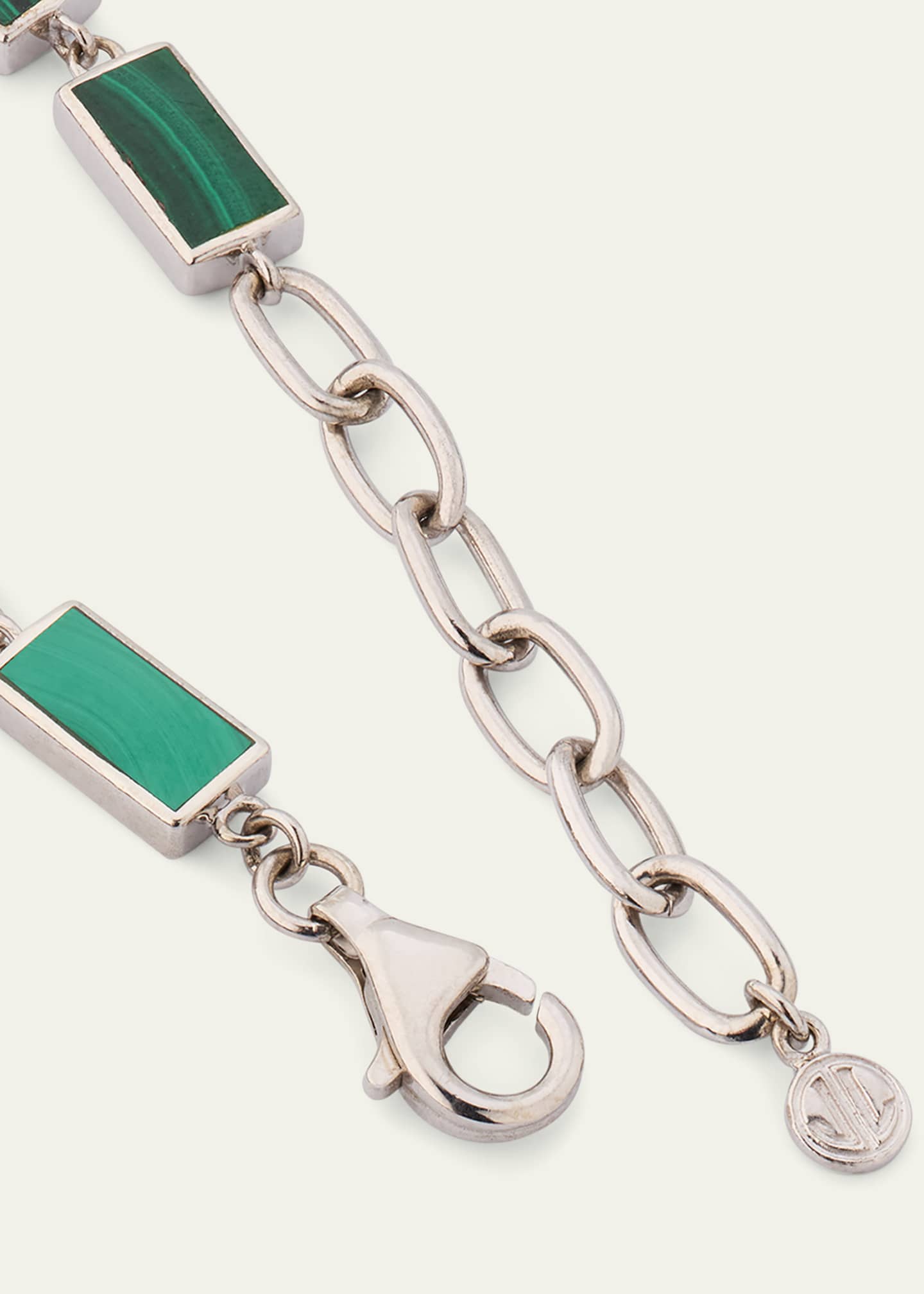 Jan Leslie Men's Malachite Rectangle Link Bracelet - Bergdorf Goodman