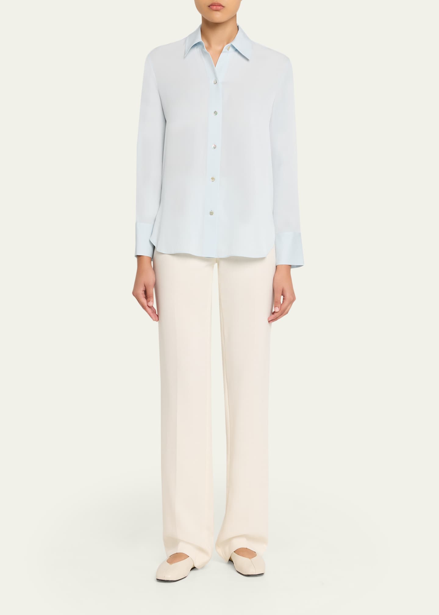 Vince Classic Button-Front Blouse - Bergdorf Goodman