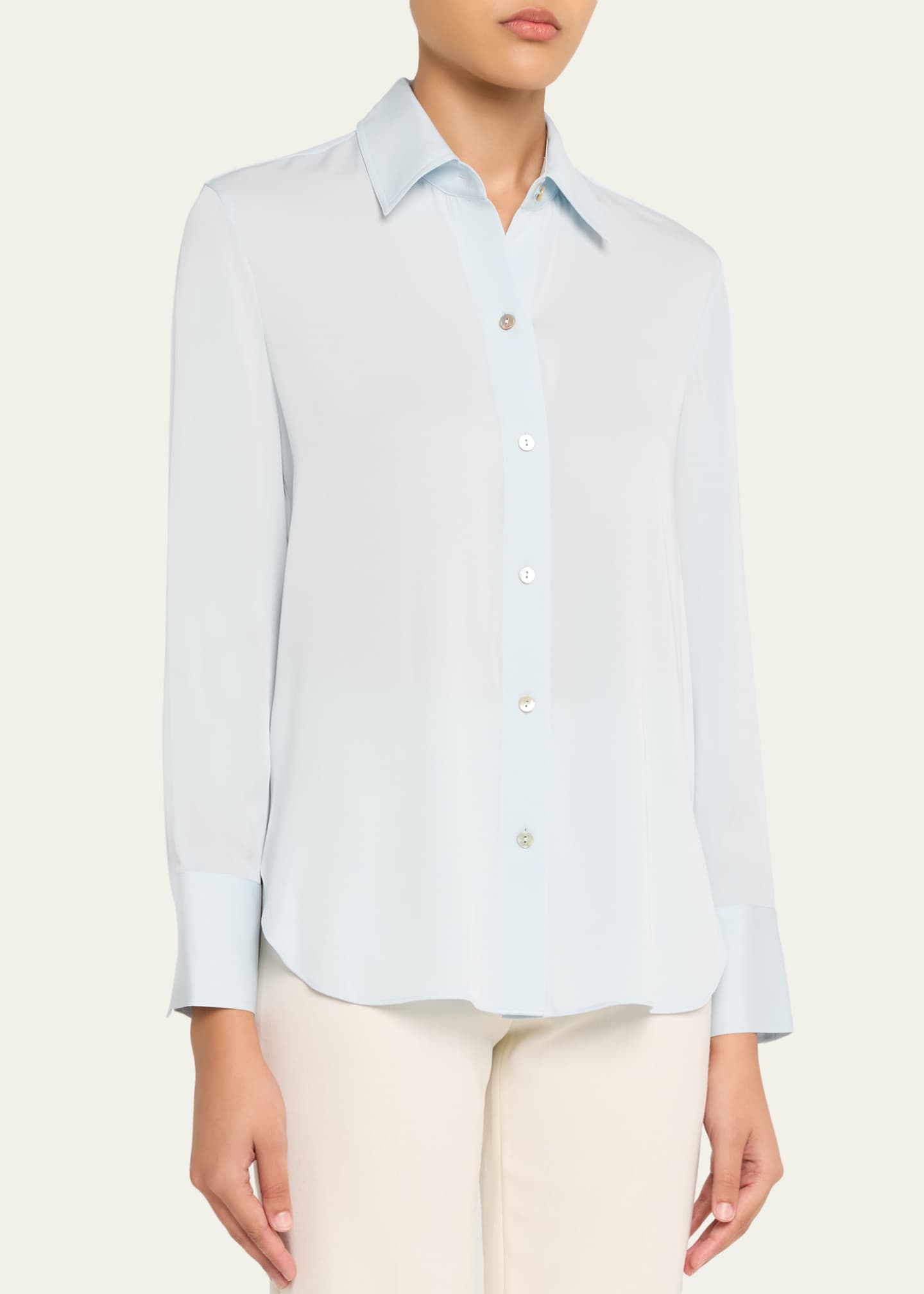 Vince Classic Button-Front Blouse - Bergdorf Goodman