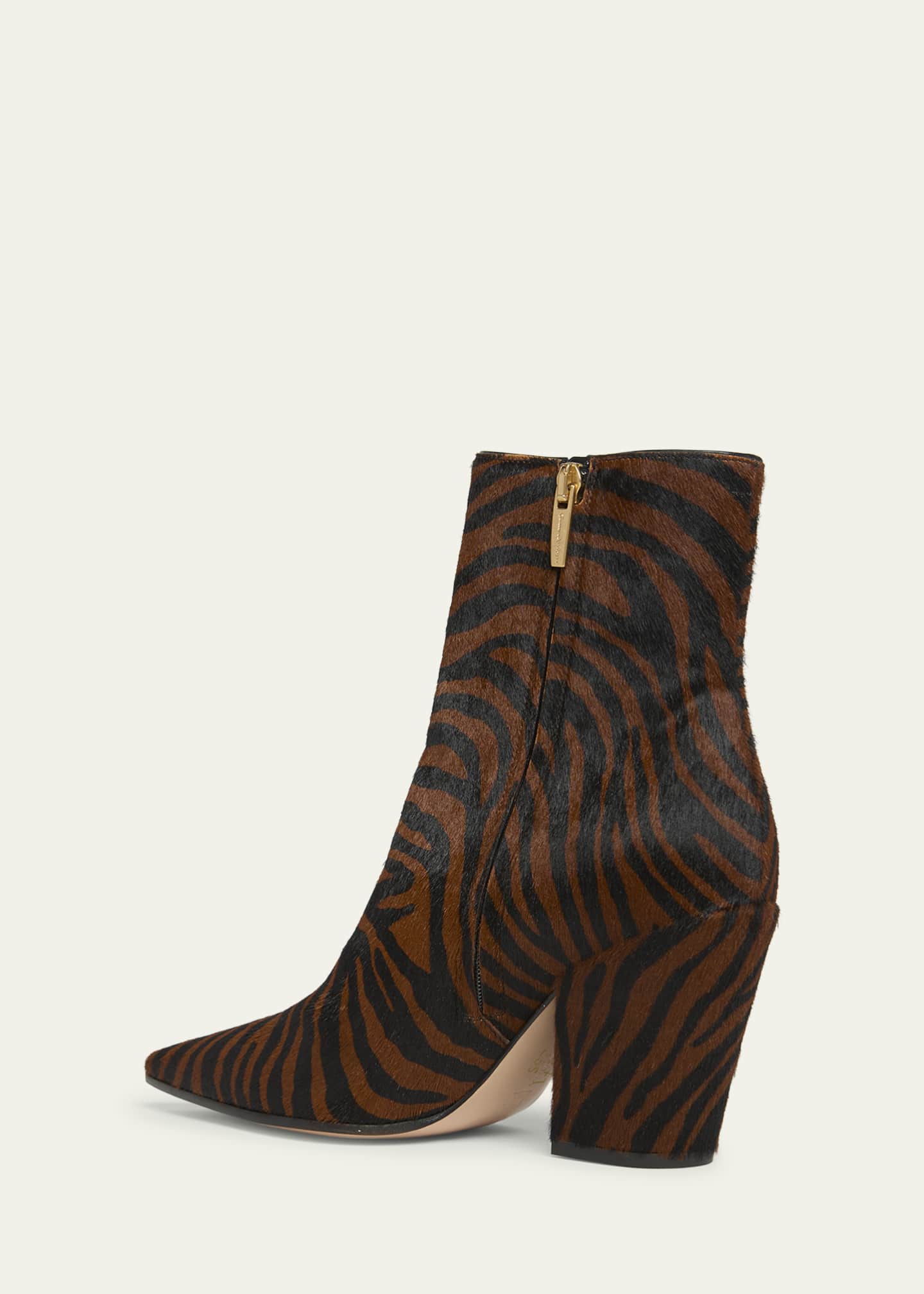 Gianvito Rossi Keinna Tiger-Print Pony Hair Western Booties - Bergdorf ...