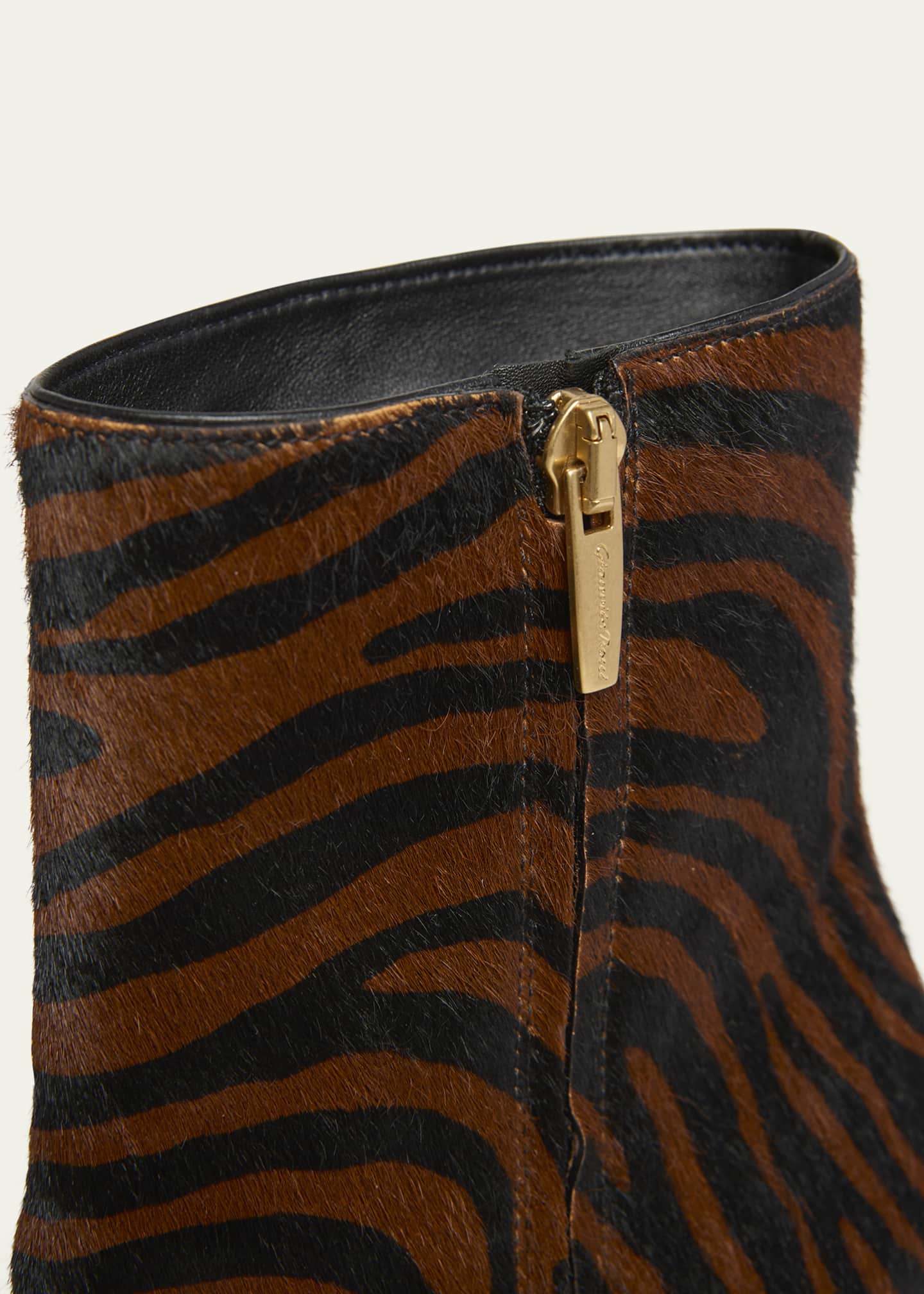 Gianvito Rossi Keinna Tiger-Print Pony Hair Western Booties - Bergdorf ...