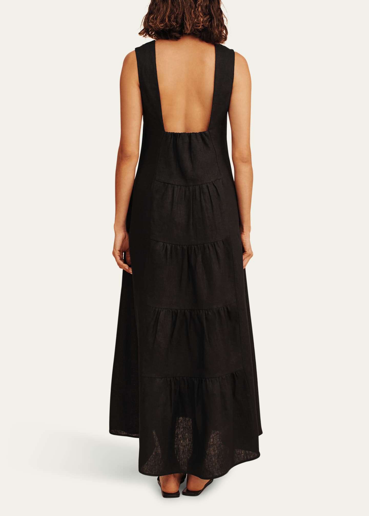 Posse Matilda Tiered Linen Maxi Dress - Bergdorf Goodman