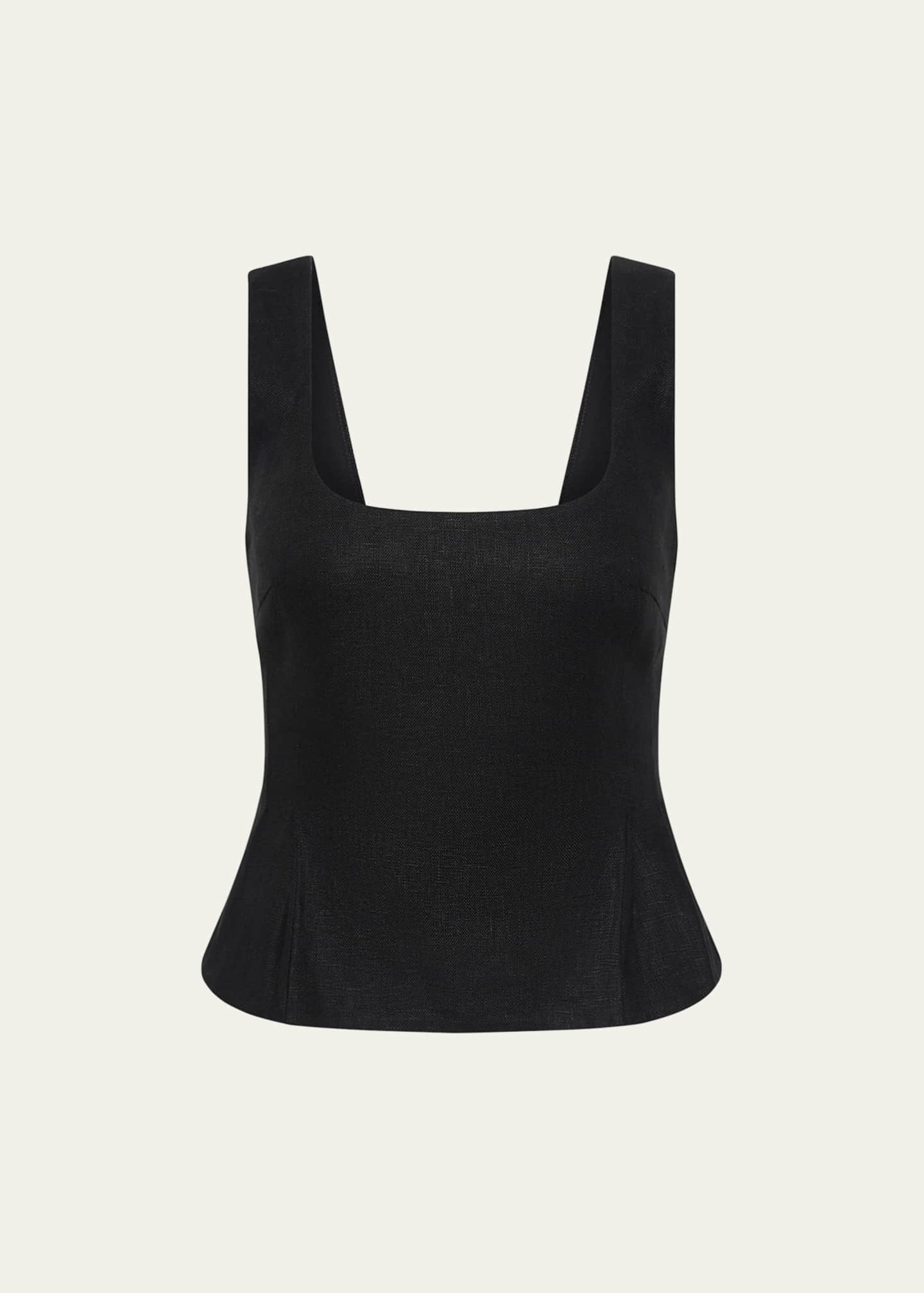 Posse Rosalie Linen Tank Top - Bergdorf Goodman