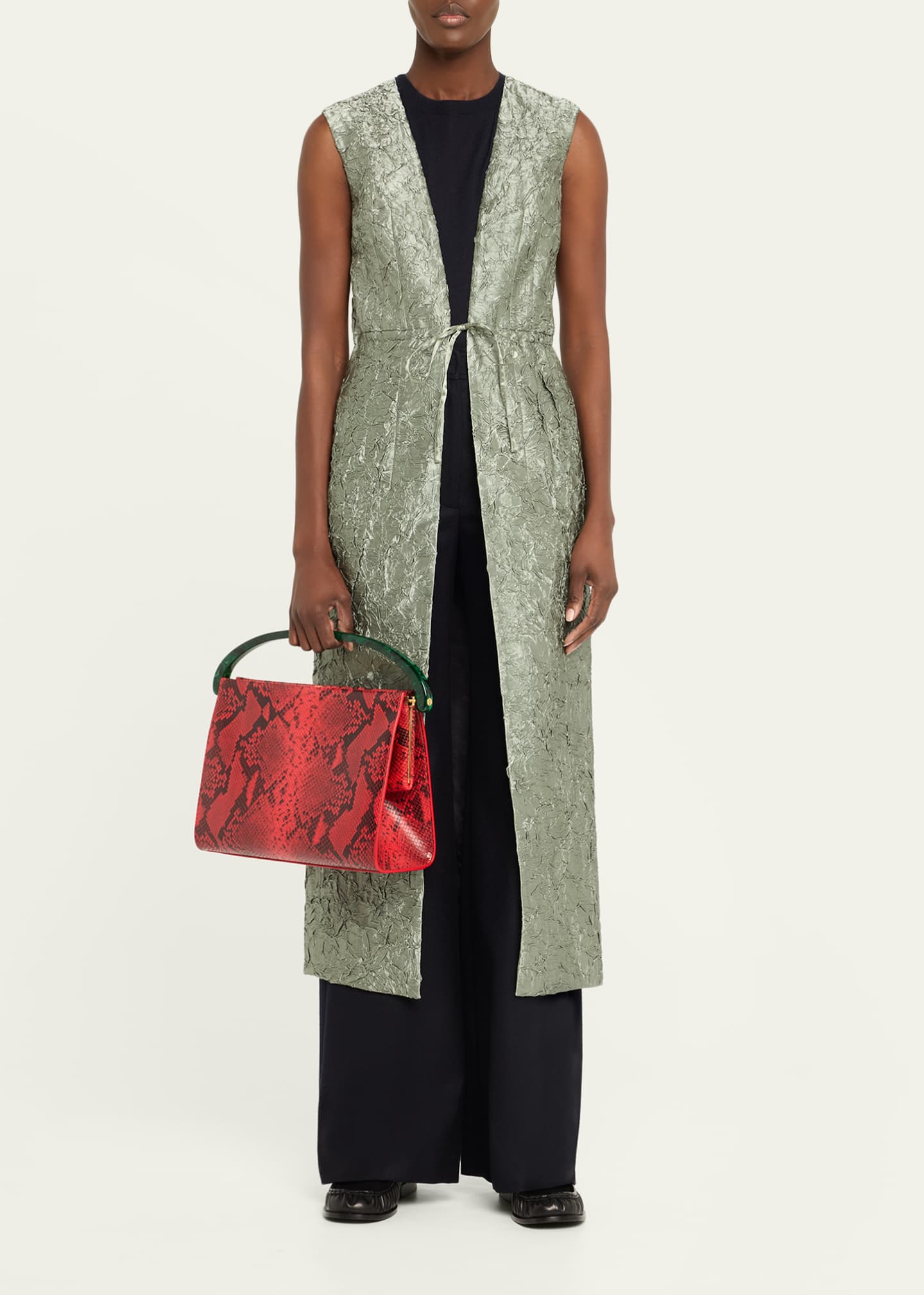 Dries Van Noten Crisp Python Top-Handle Bag - Bergdorf Goodman