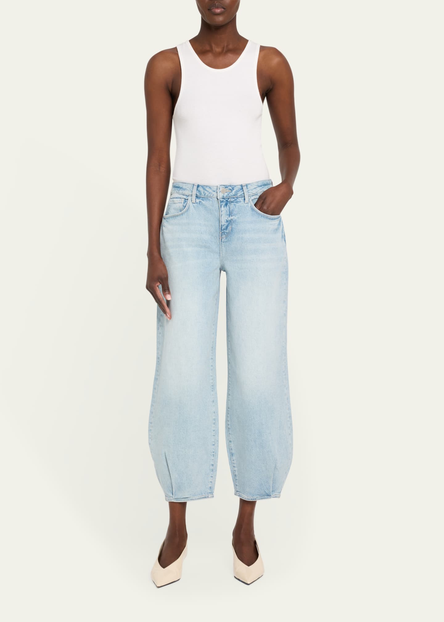 L'Agence Krista High-Rise Tapered Jeans - Bergdorf Goodman