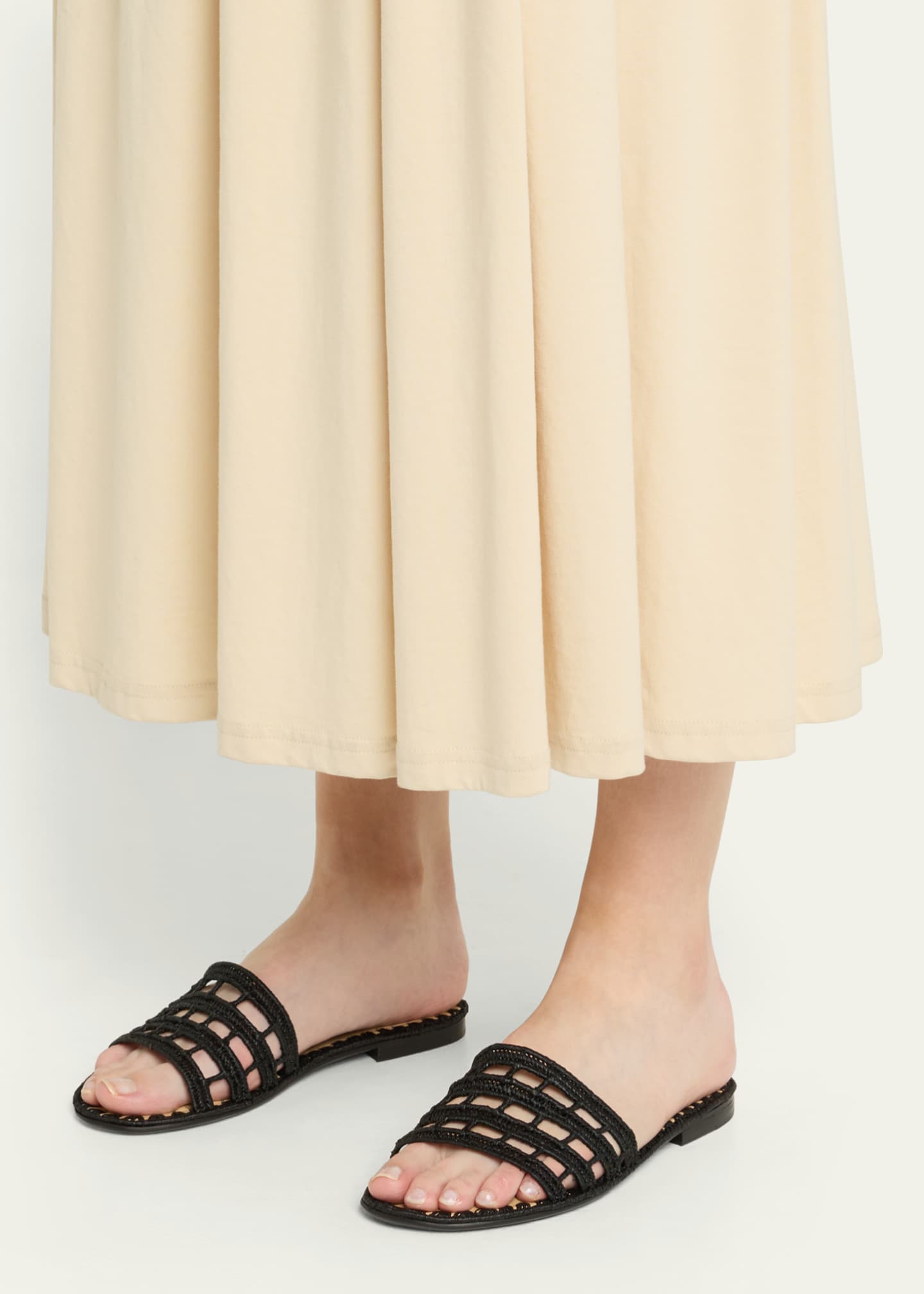 Carrie Forbes Alana Raffia Flat Slide Sandals - Bergdorf Goodman