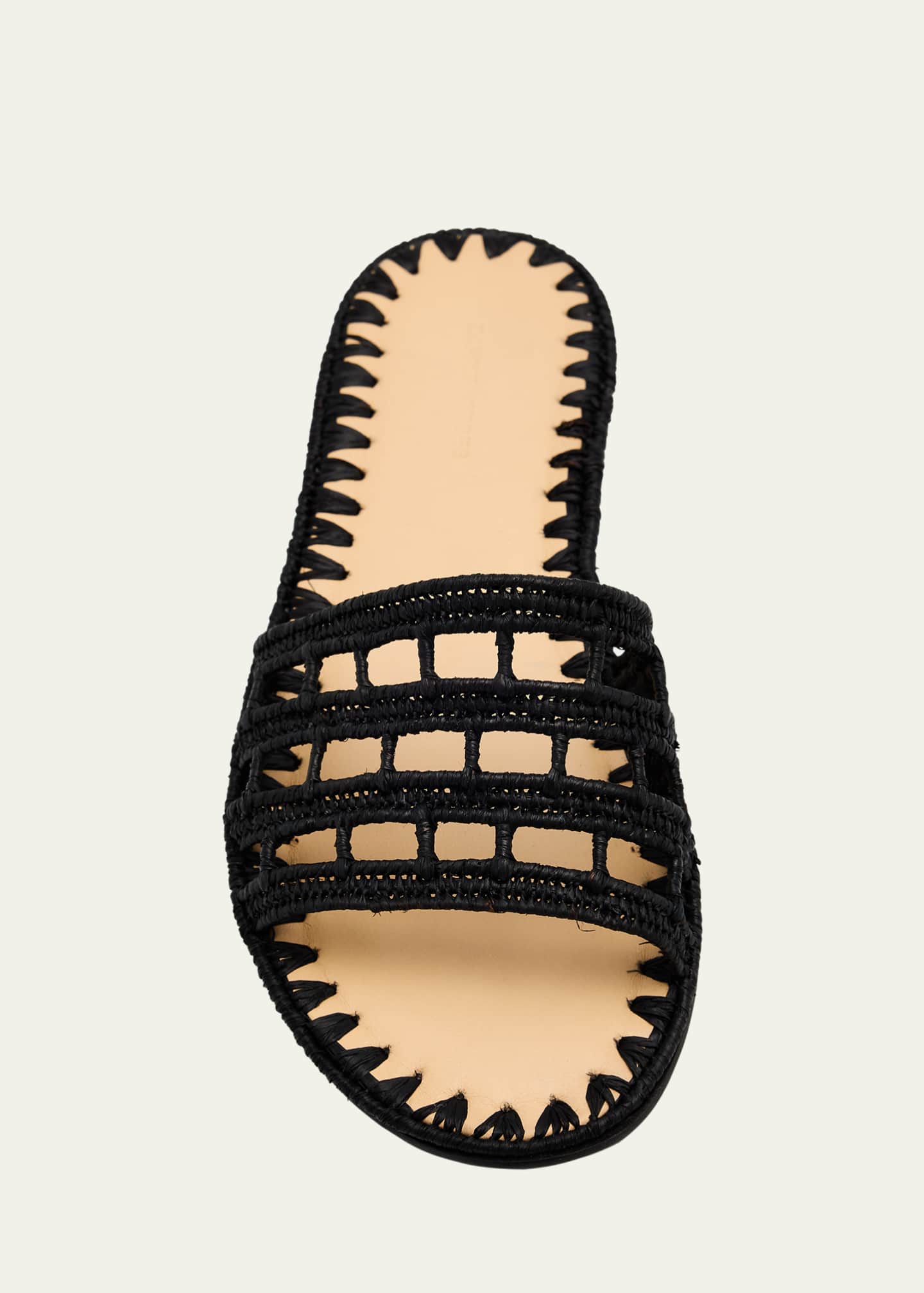 Carrie Forbes Alana Raffia Flat Slide Sandals - Bergdorf Goodman