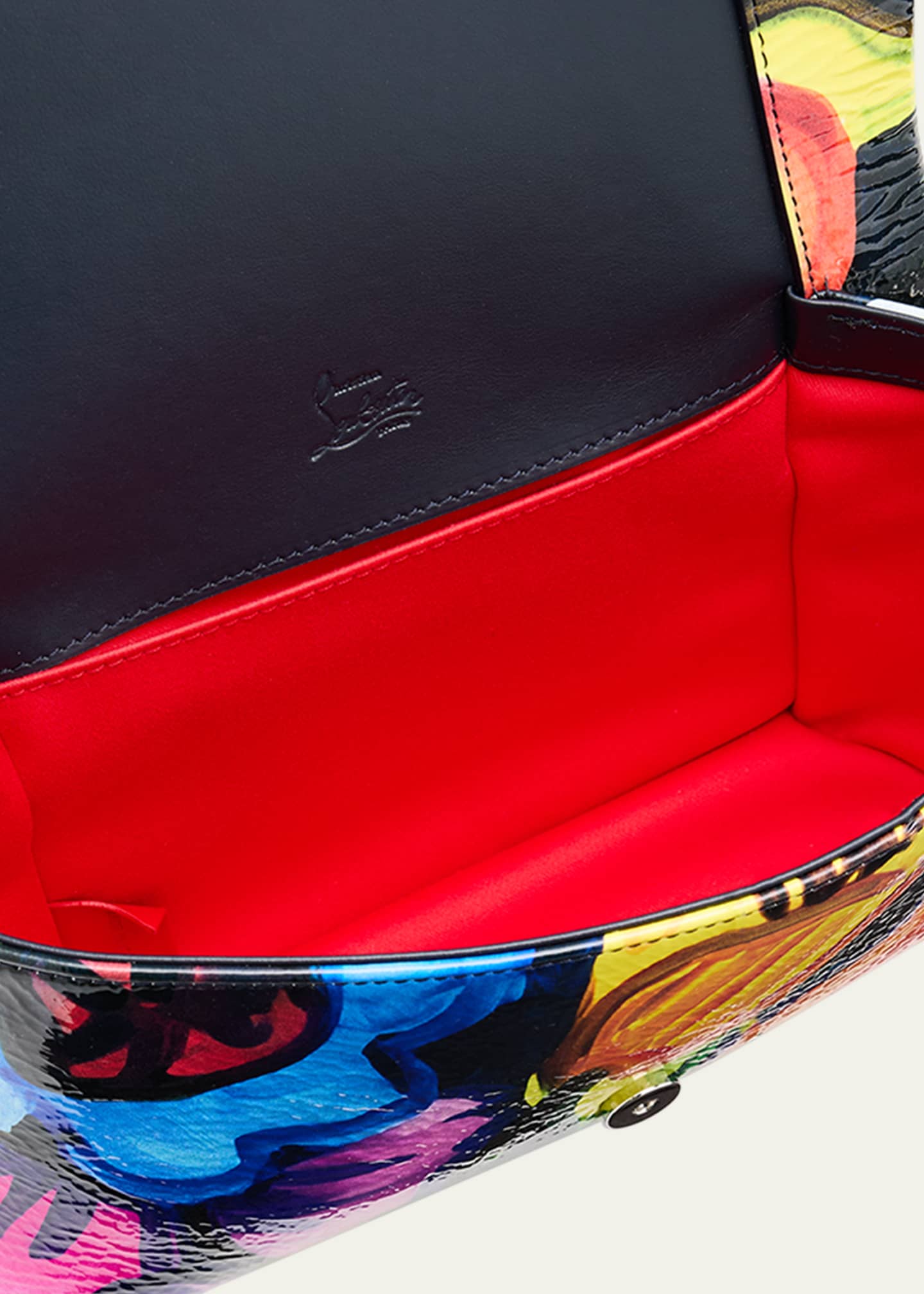 Christian Louboutin Loubi54 Small Shoulder Bag in Flower Strass Naplak ...