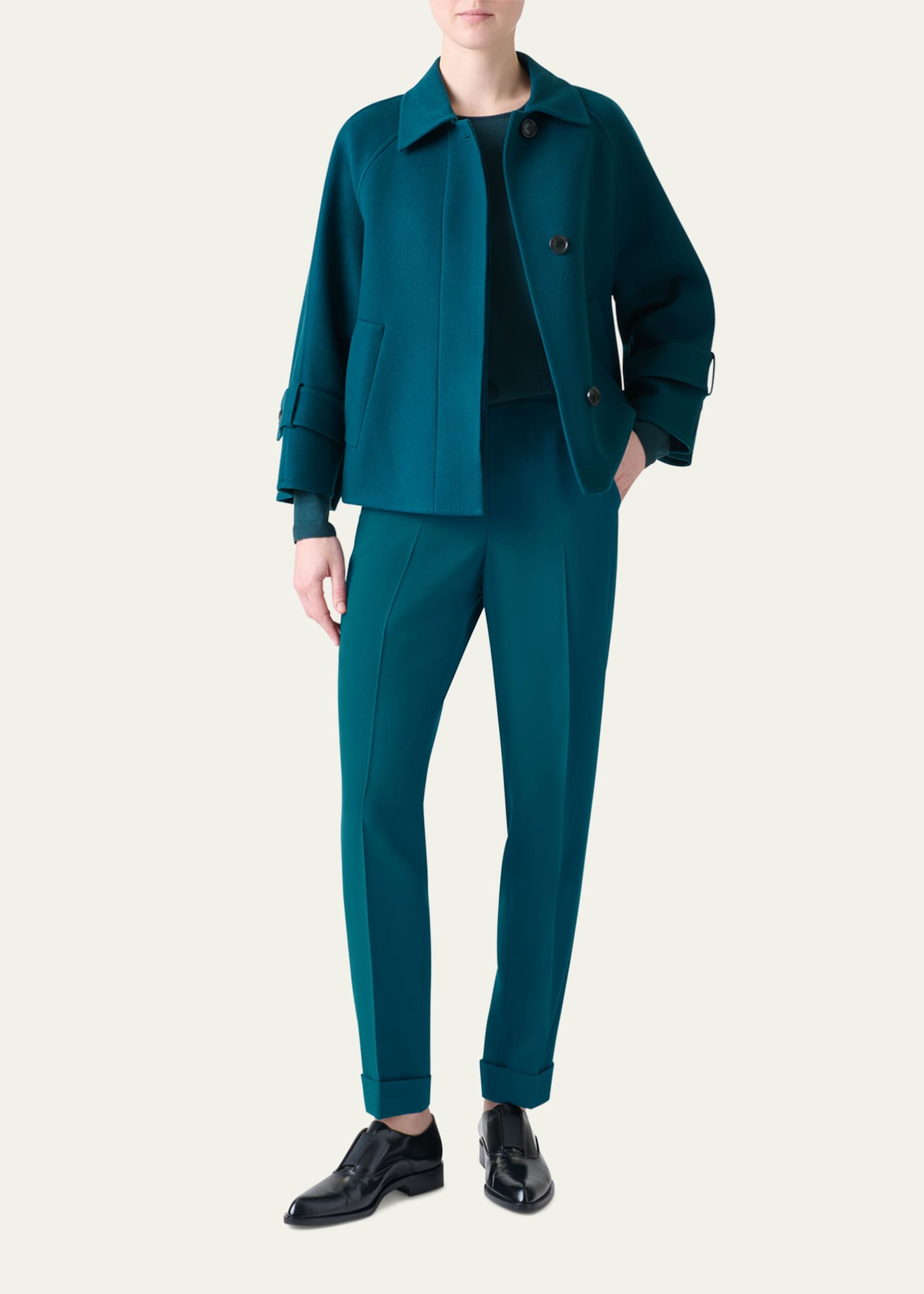 Akris Alisa Cashmere Double-Face A-Line Jacket - Bergdorf Goodman