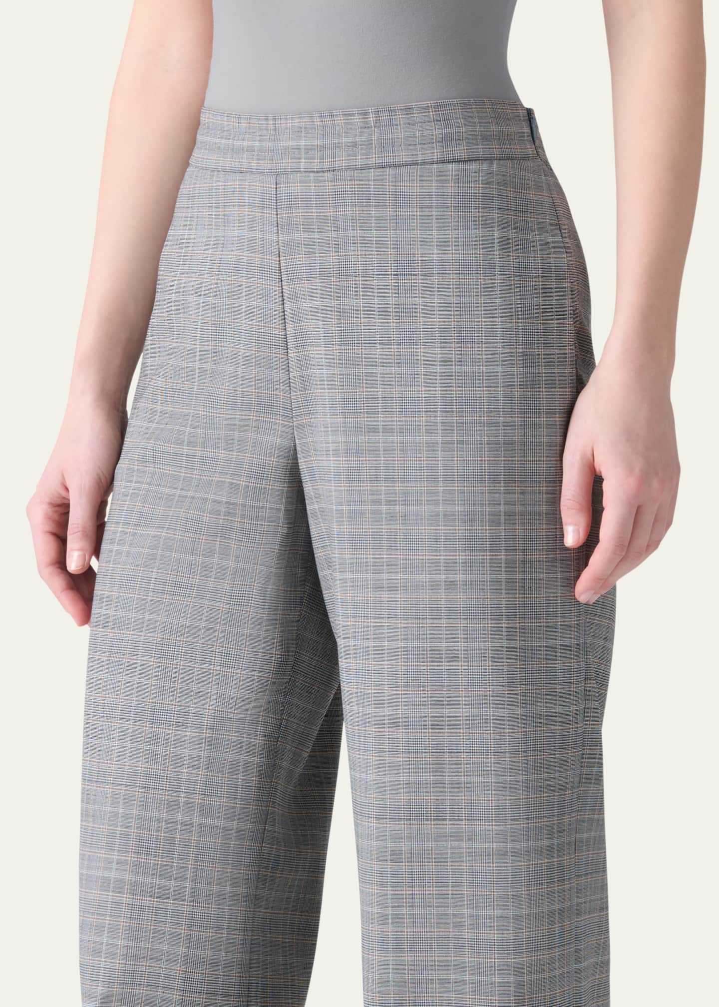 Akris Filibert Prince of Wales Check Cool Wool Pants - Bergdorf Goodman