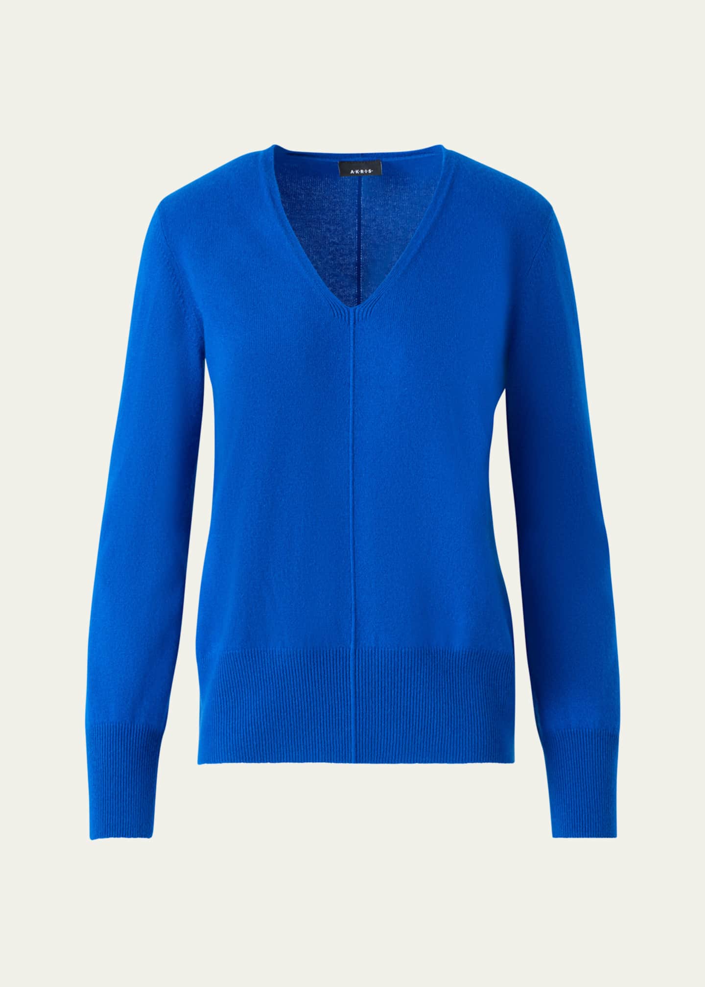 Akris V-Neck Pure Cashmere Knit Sweater - Bergdorf Goodman