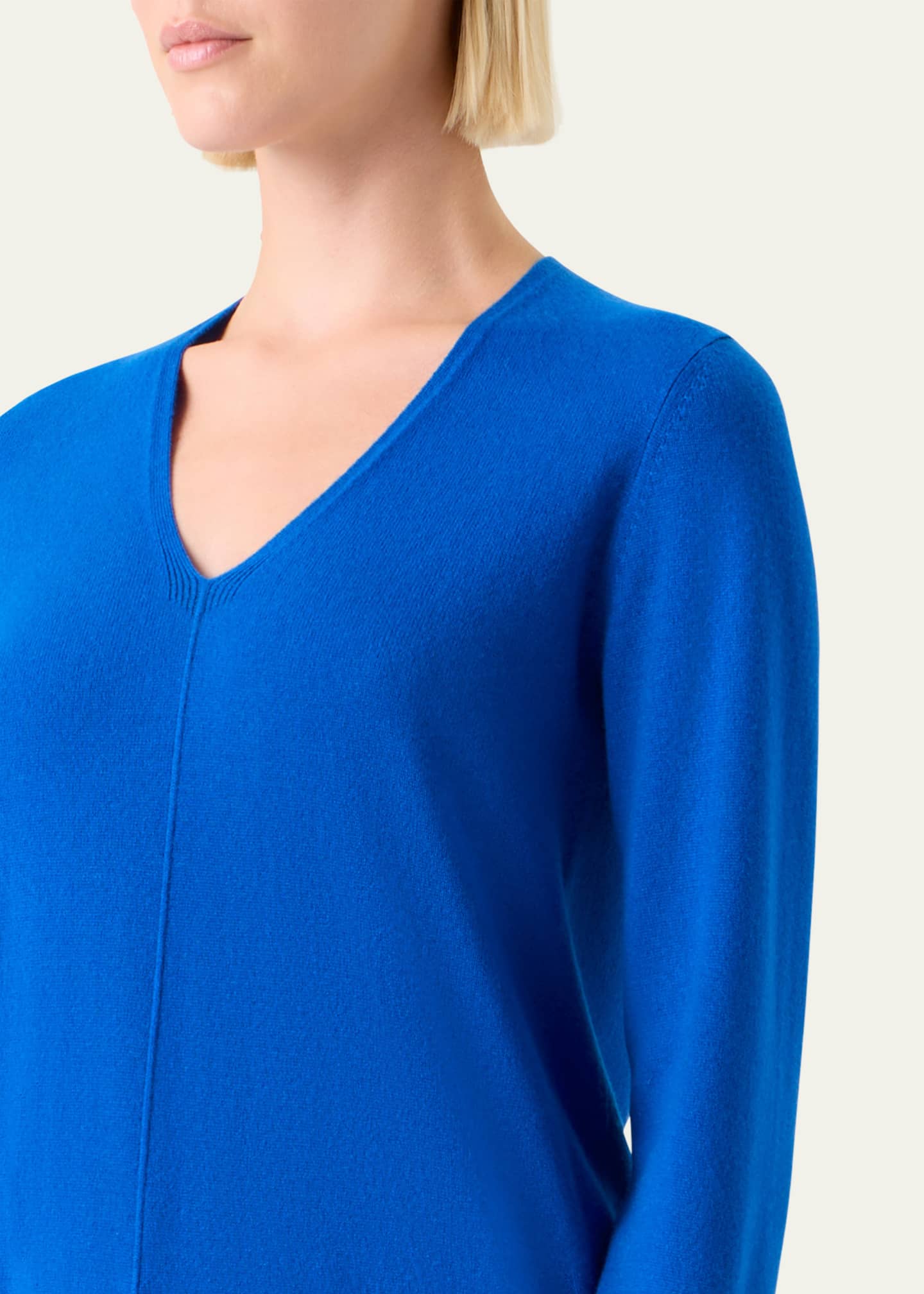 Akris V-Neck Pure Cashmere Knit Sweater - Bergdorf Goodman