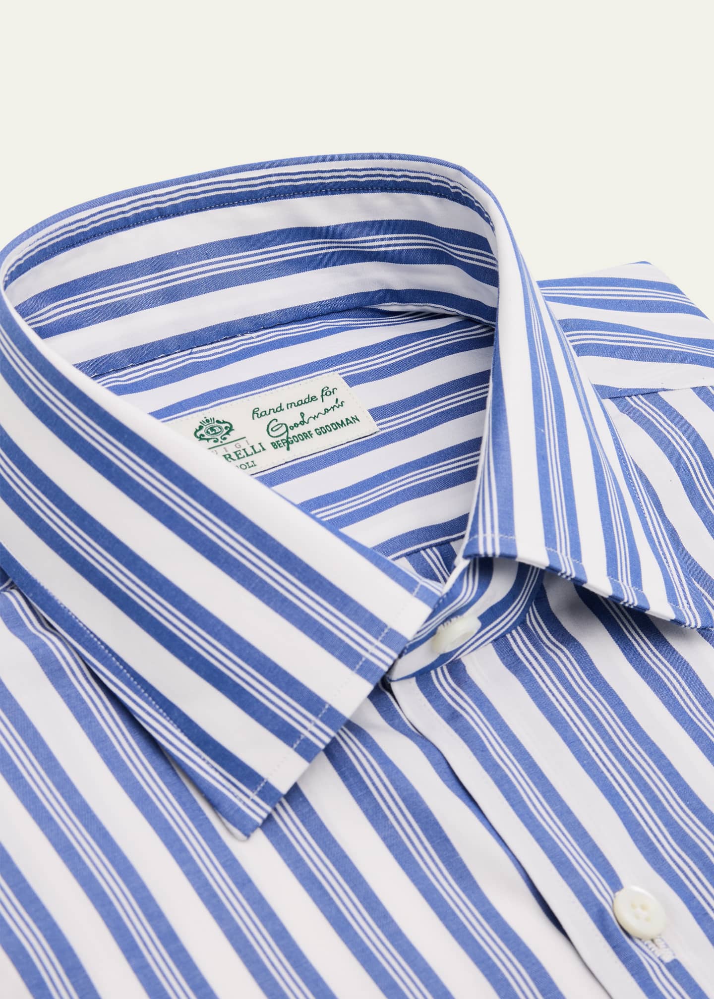 Borrelli Men's Cotton Multi-Stripe Point Collar Dress Shirt - Bergdorf ...