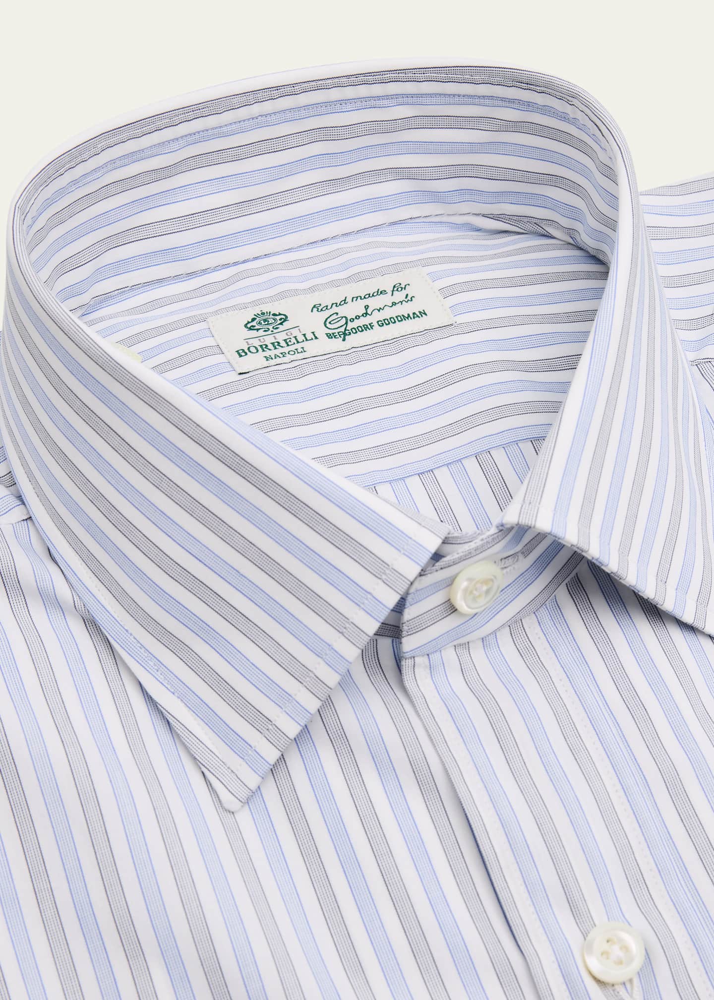 Borrelli Men's Cotton Multi-Stripe Dress Shirt - Bergdorf Goodman