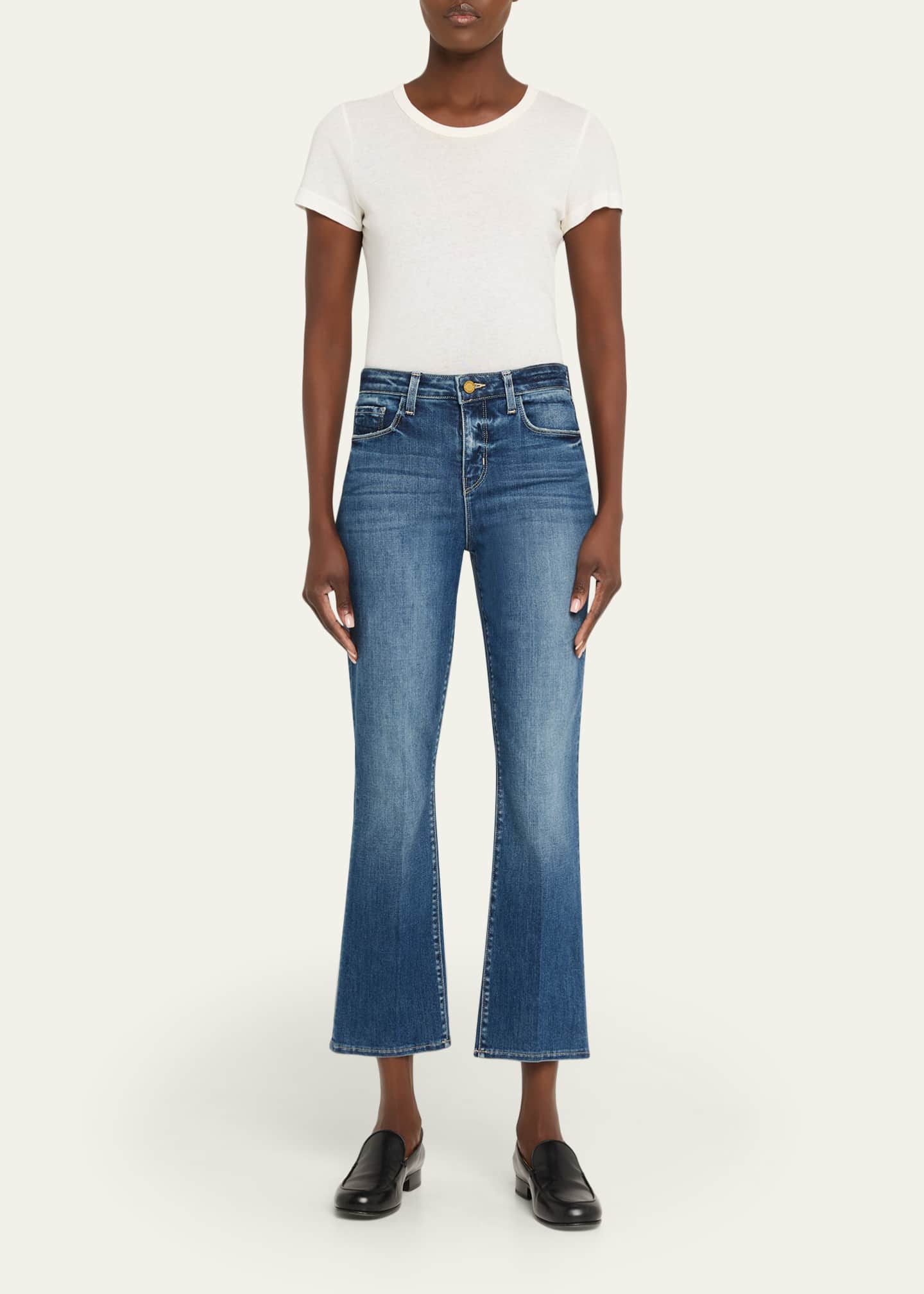 L'Agence Tati High-Rise Cropped Micro Bootcut Jeans - Bergdorf Goodman