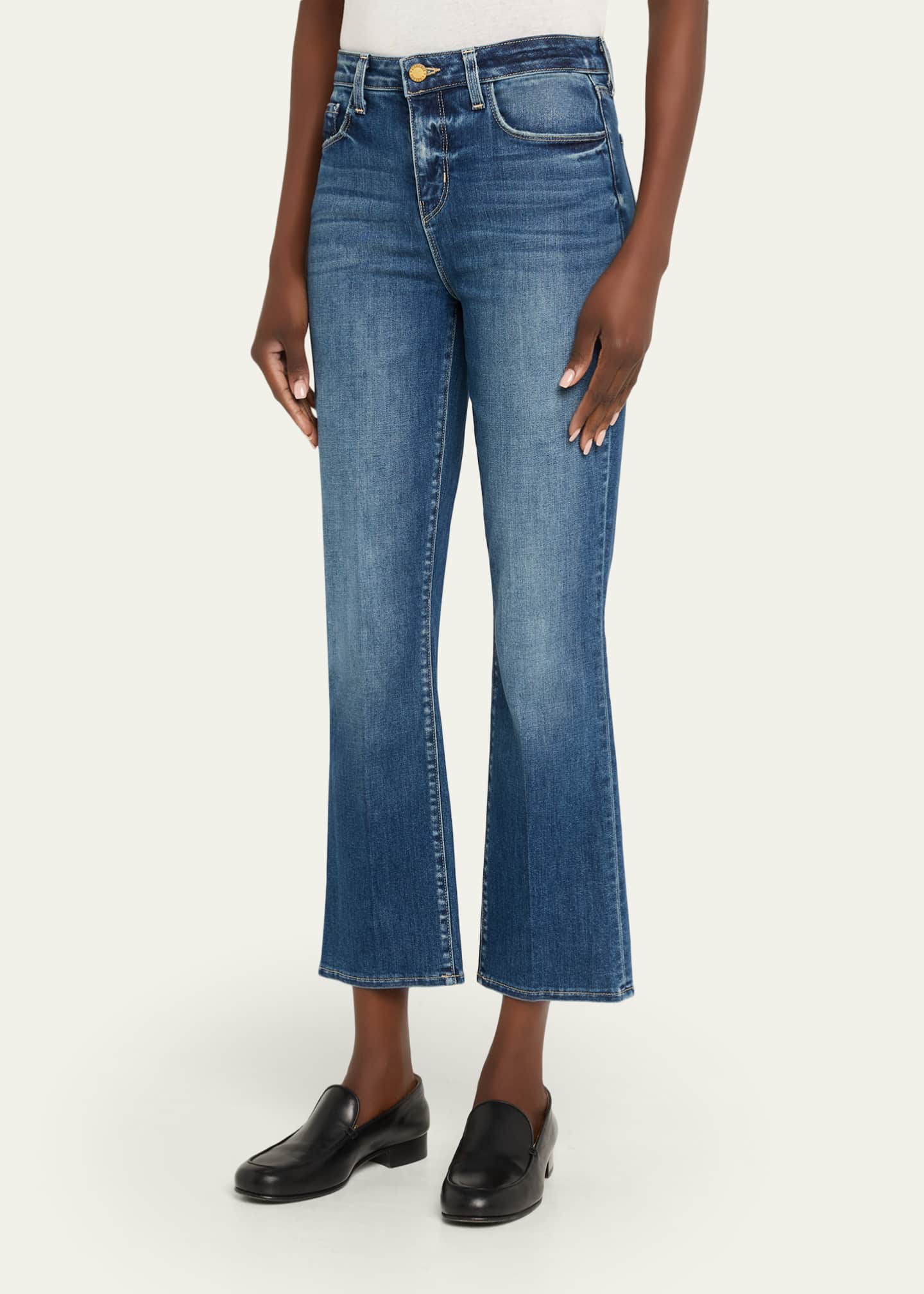 L'Agence Tati High-Rise Cropped Micro Bootcut Jeans - Bergdorf Goodman