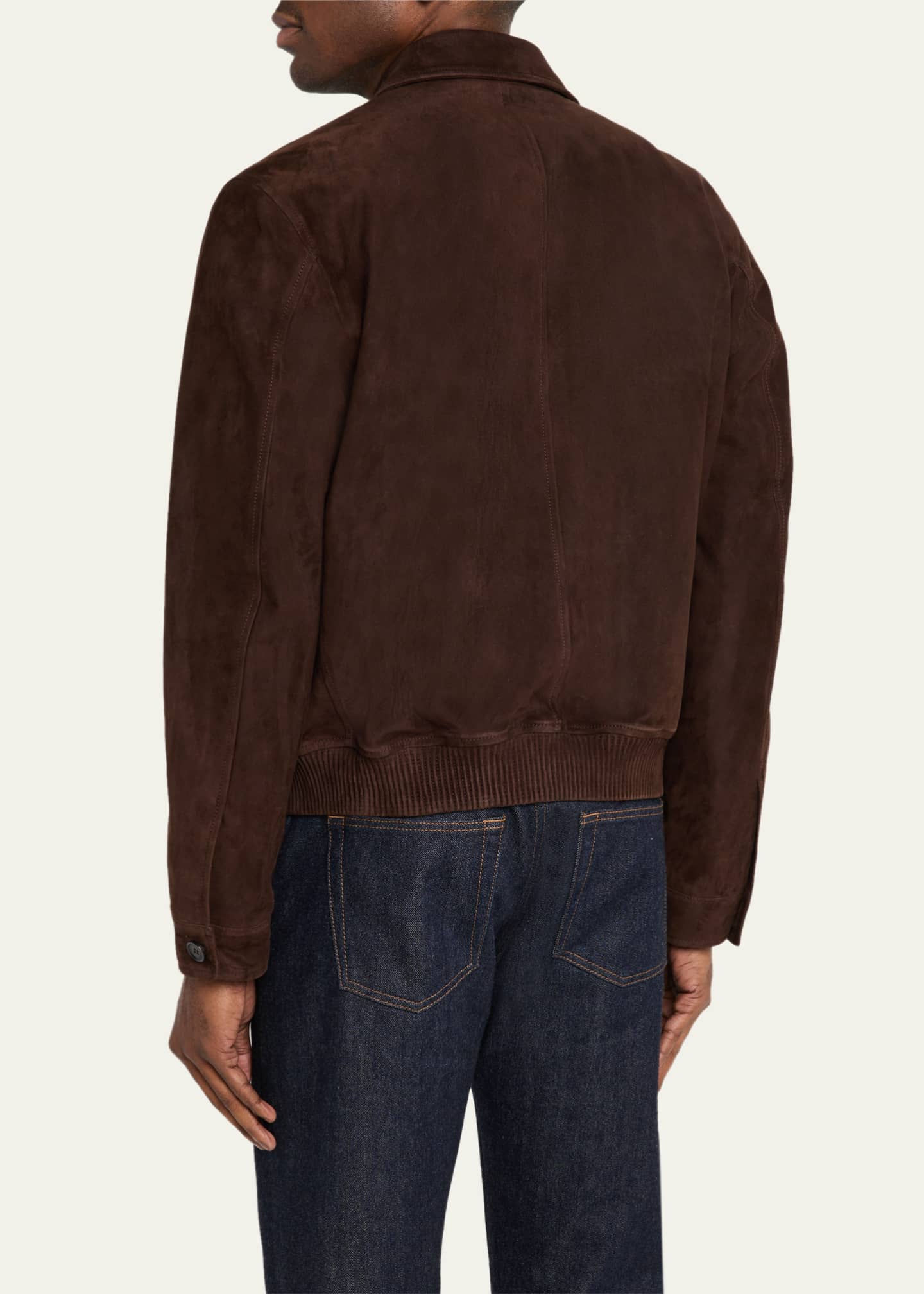Loro Piana Men's Kane Doeskin Suede Bomber Jacket - Bergdorf Goodman
