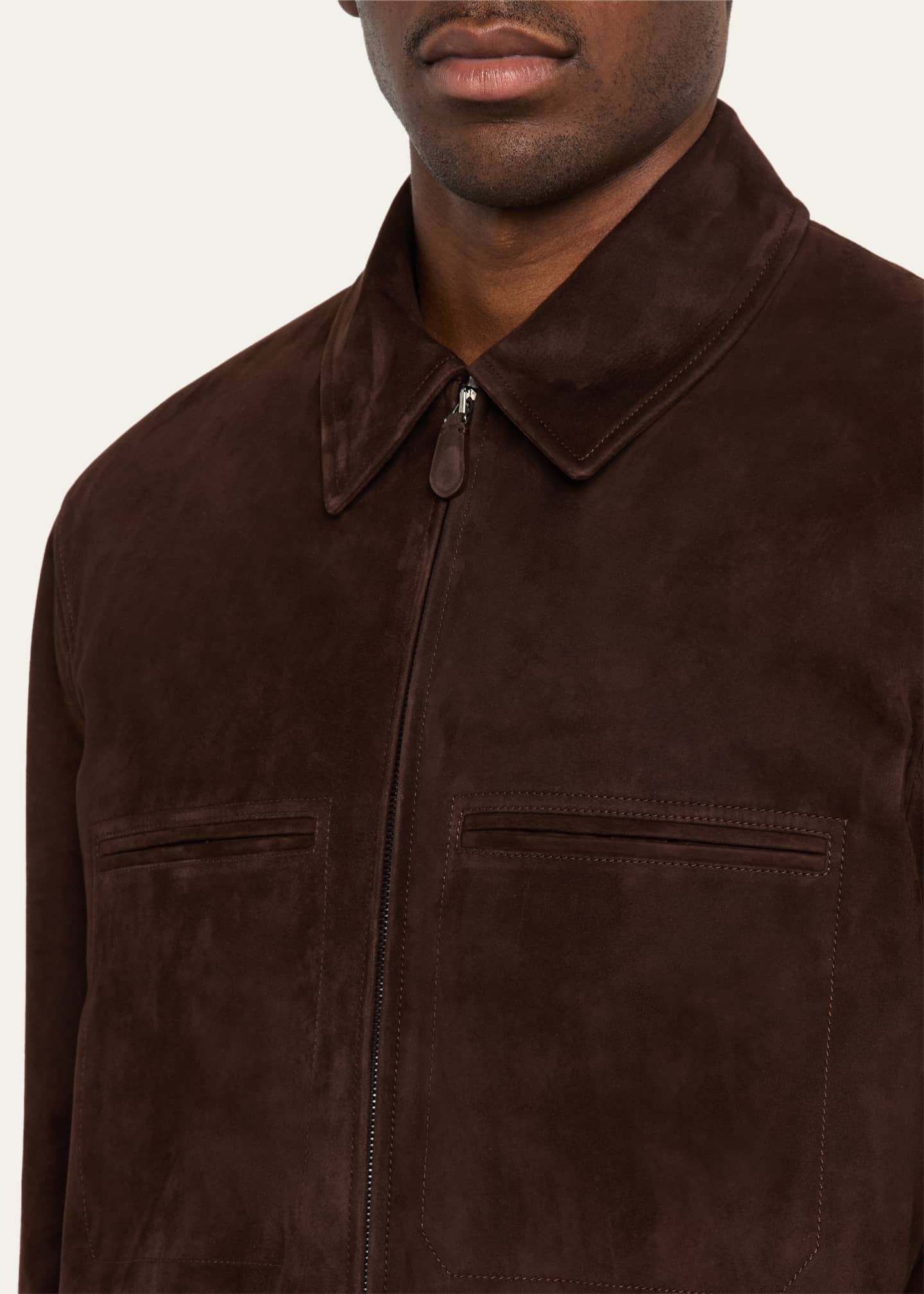 Loro Piana Men's Kane Doeskin Suede Bomber Jacket - Bergdorf Goodman
