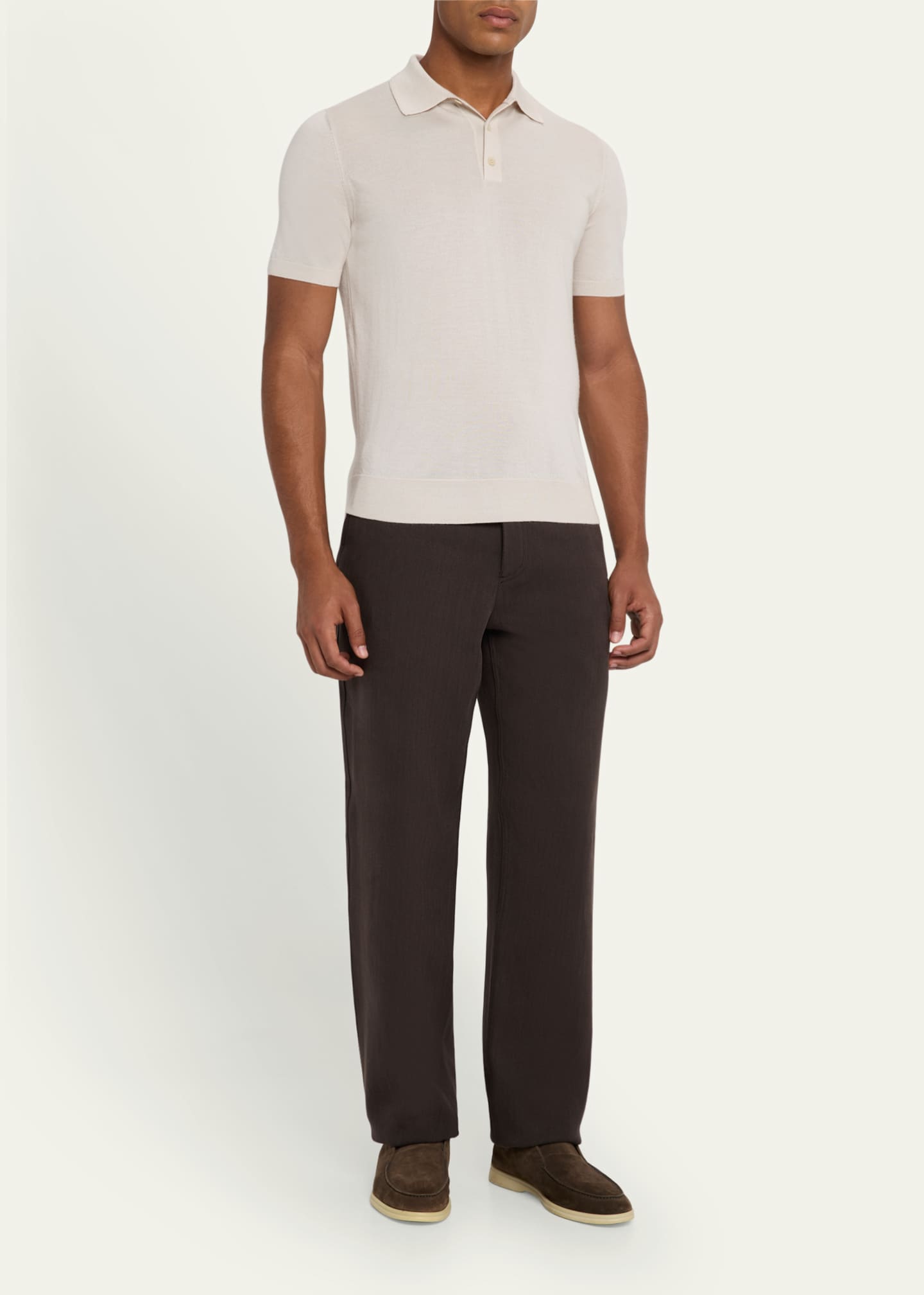 Loro Piana Men's Bram Linen Flower Flat-Front Trousers - Bergdorf Goodman
