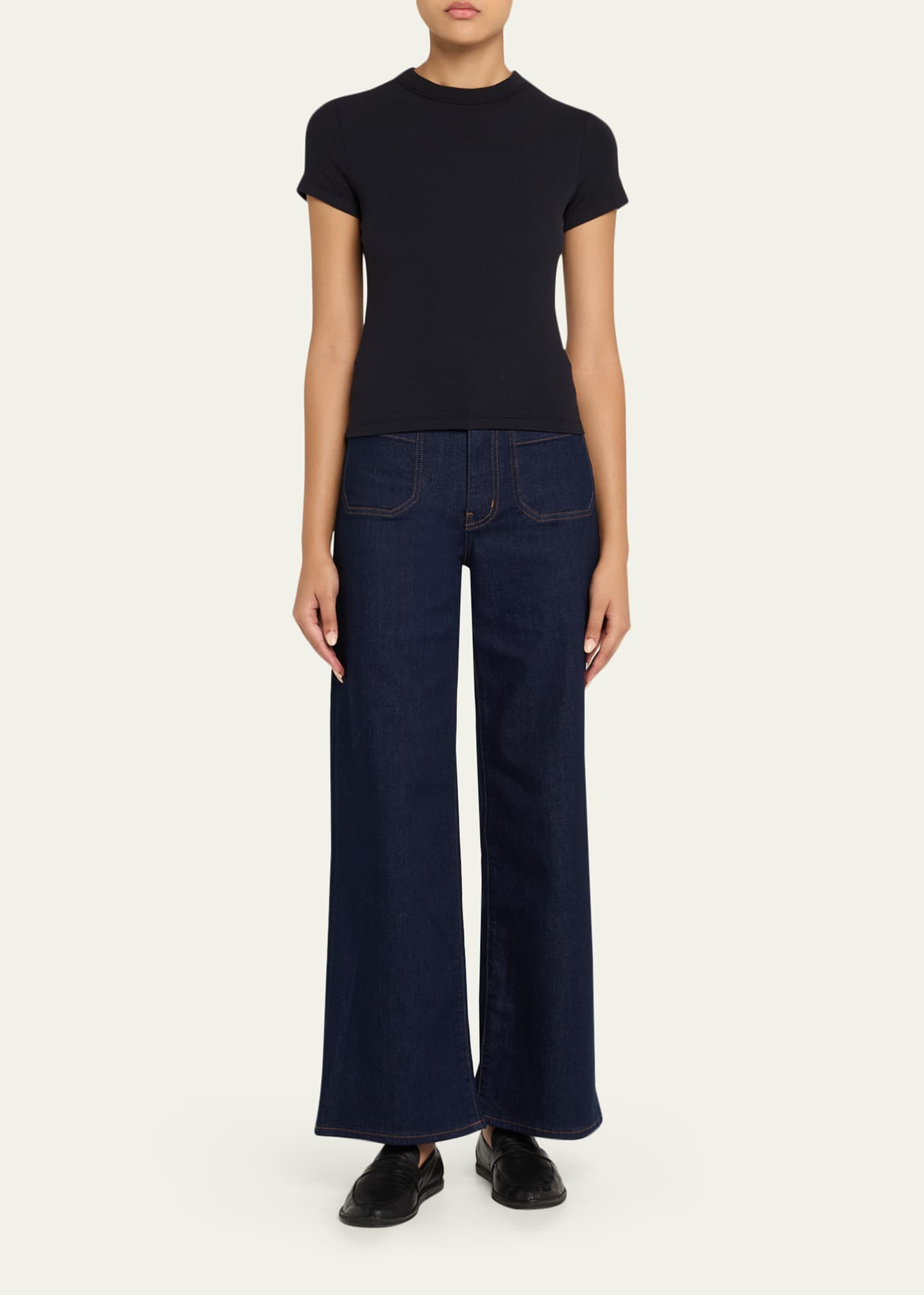 FRAME Le Slim Palazzo Modernist Pocket Jeans - Bergdorf Goodman