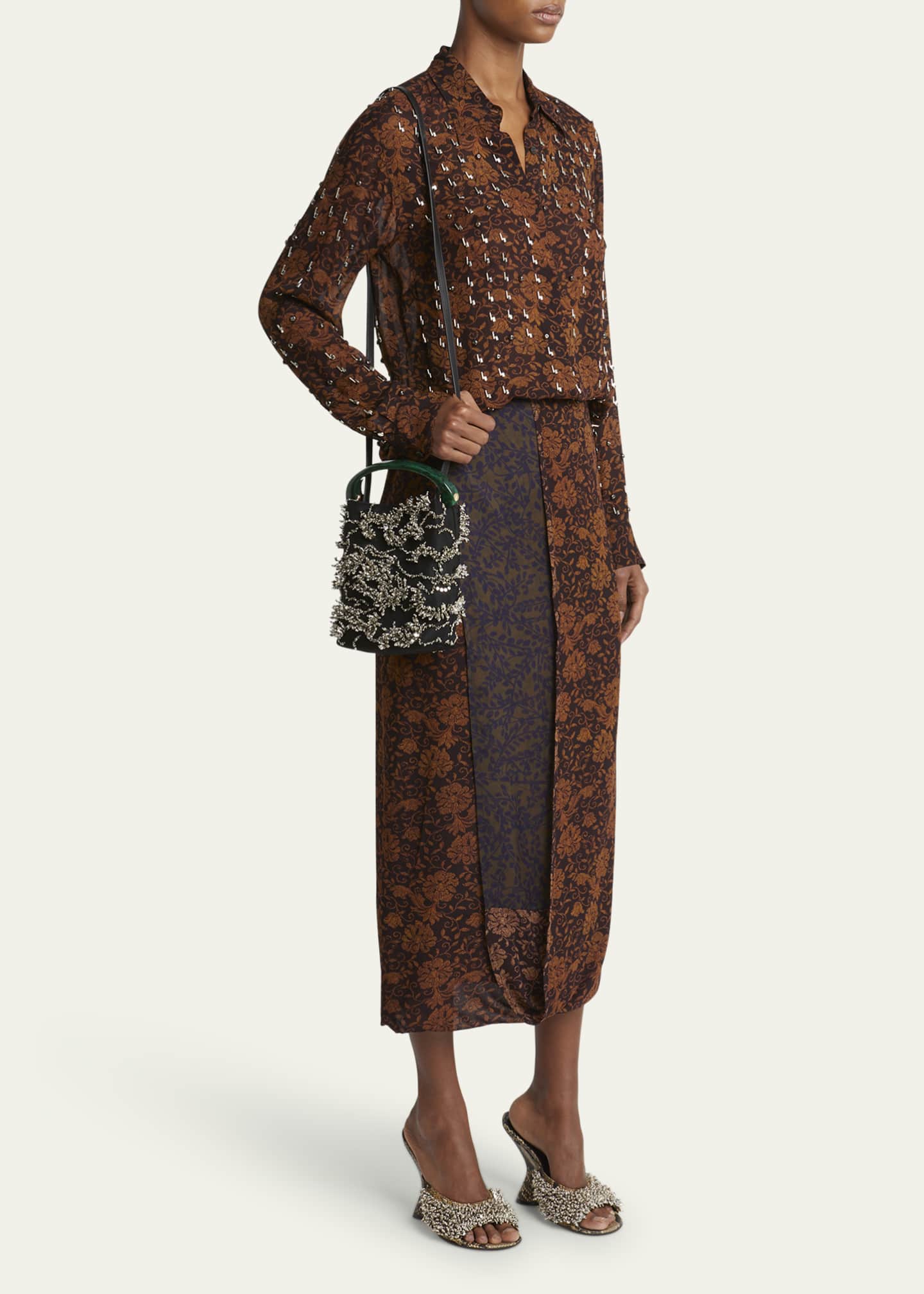 Dries Van Noten Crisp Embellished Top-Handle Bag - Bergdorf Goodman