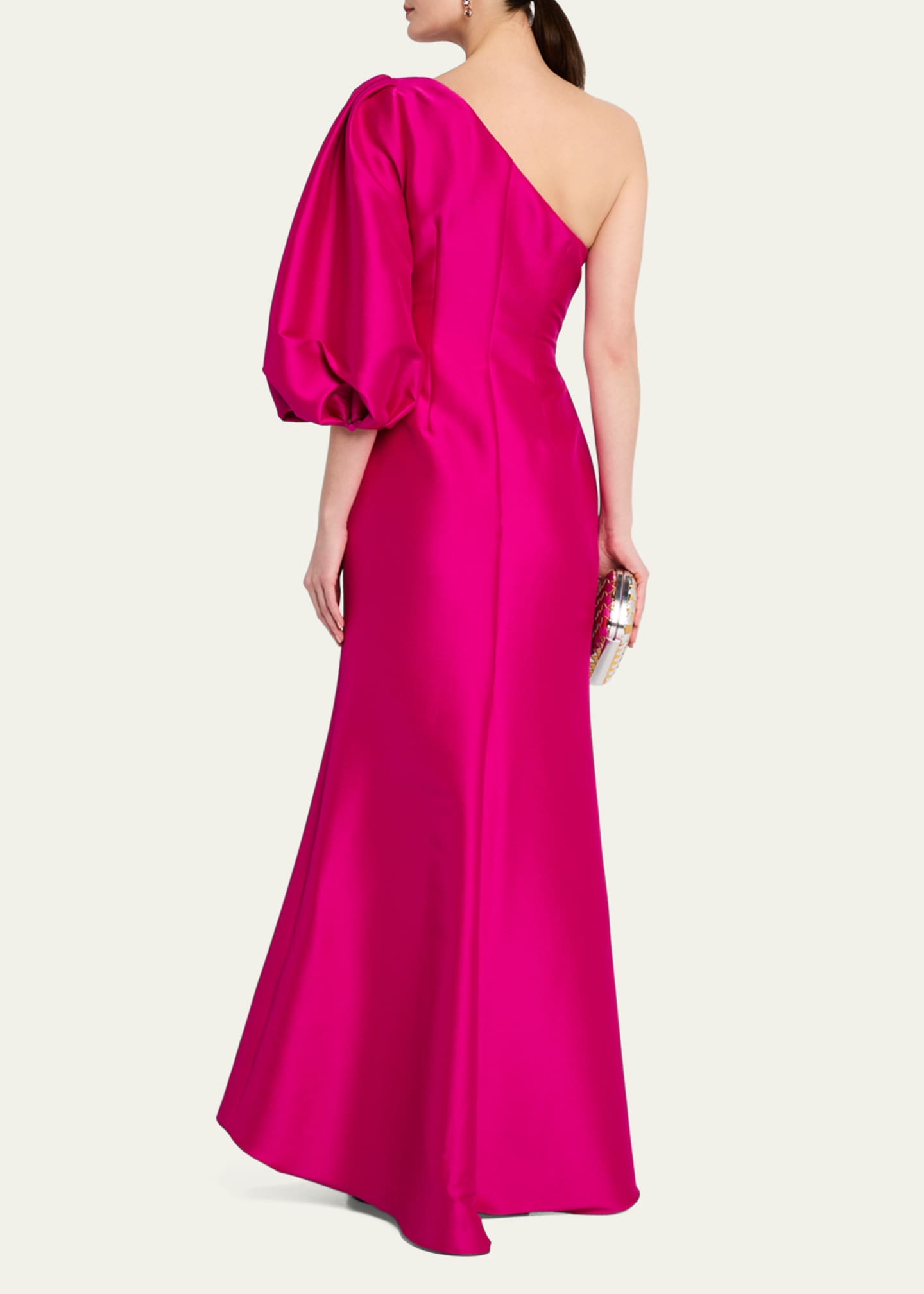 Badgley Mischka One-Shoulder Trumpet Gown - Bergdorf Goodman