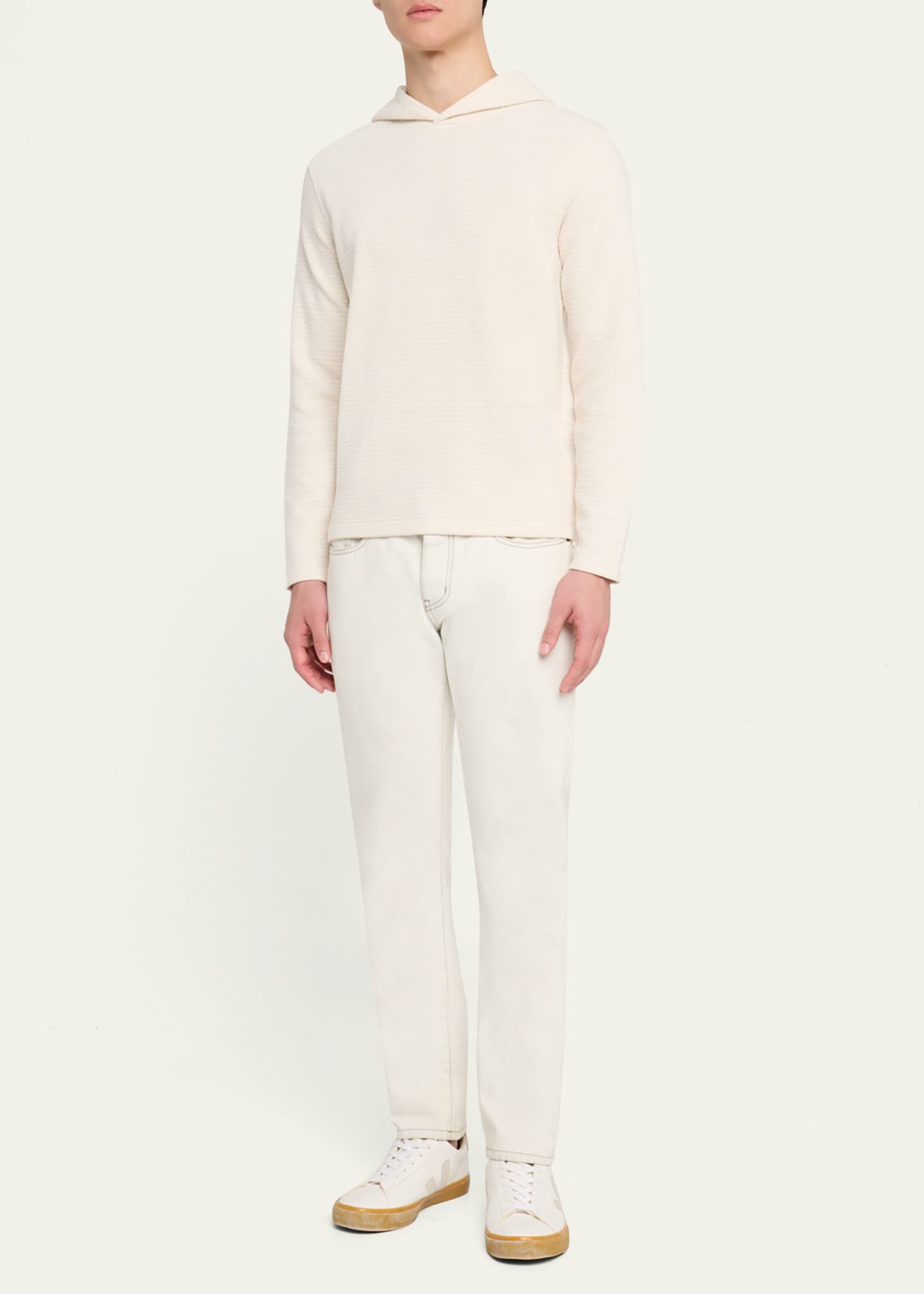Vince Men's Double-Face Textured Hoodie - Bergdorf Goodman