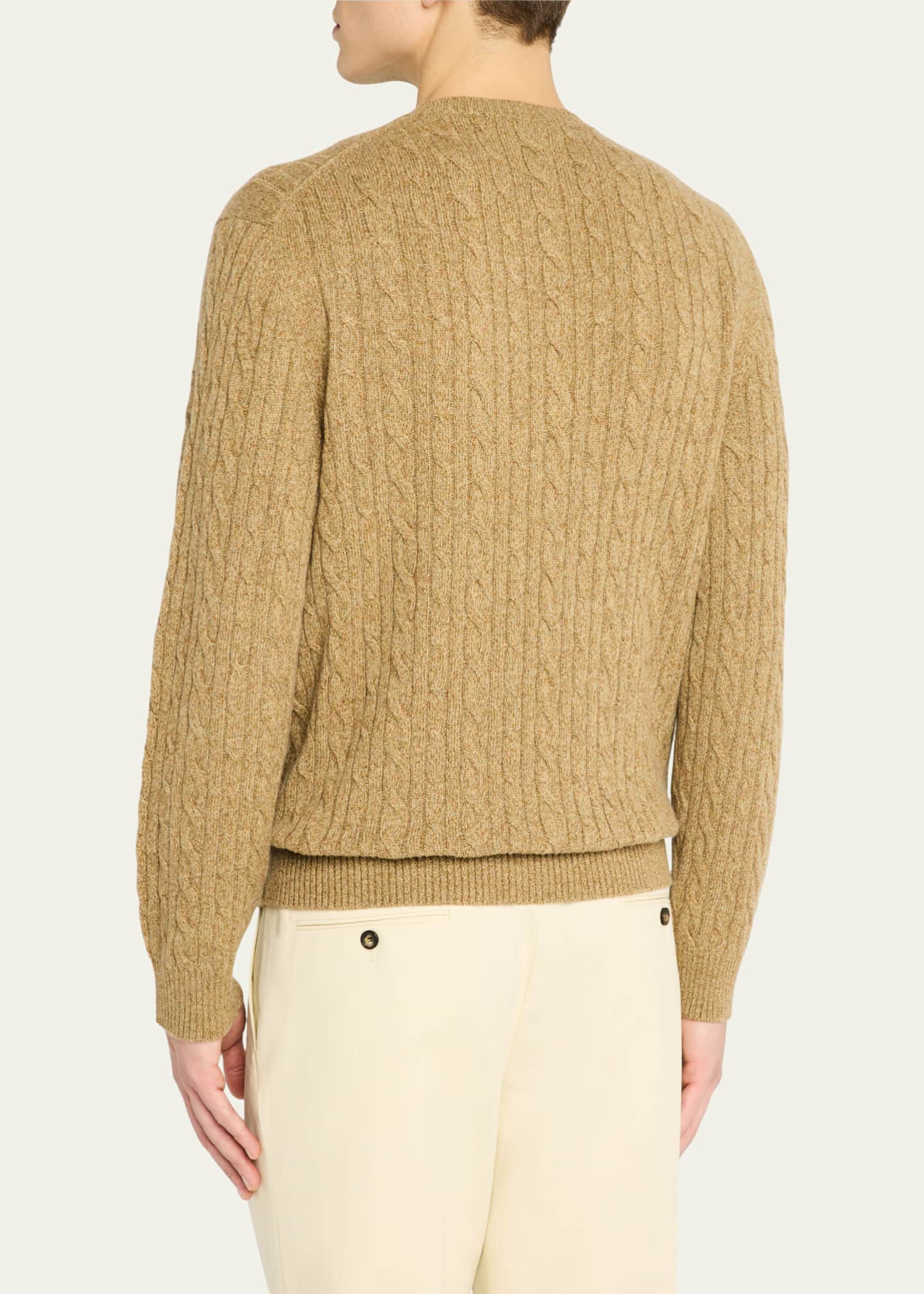 Loro Piana Men's Treccia Baby Cashmere Crewneck Sweater - Bergdorf Goodman