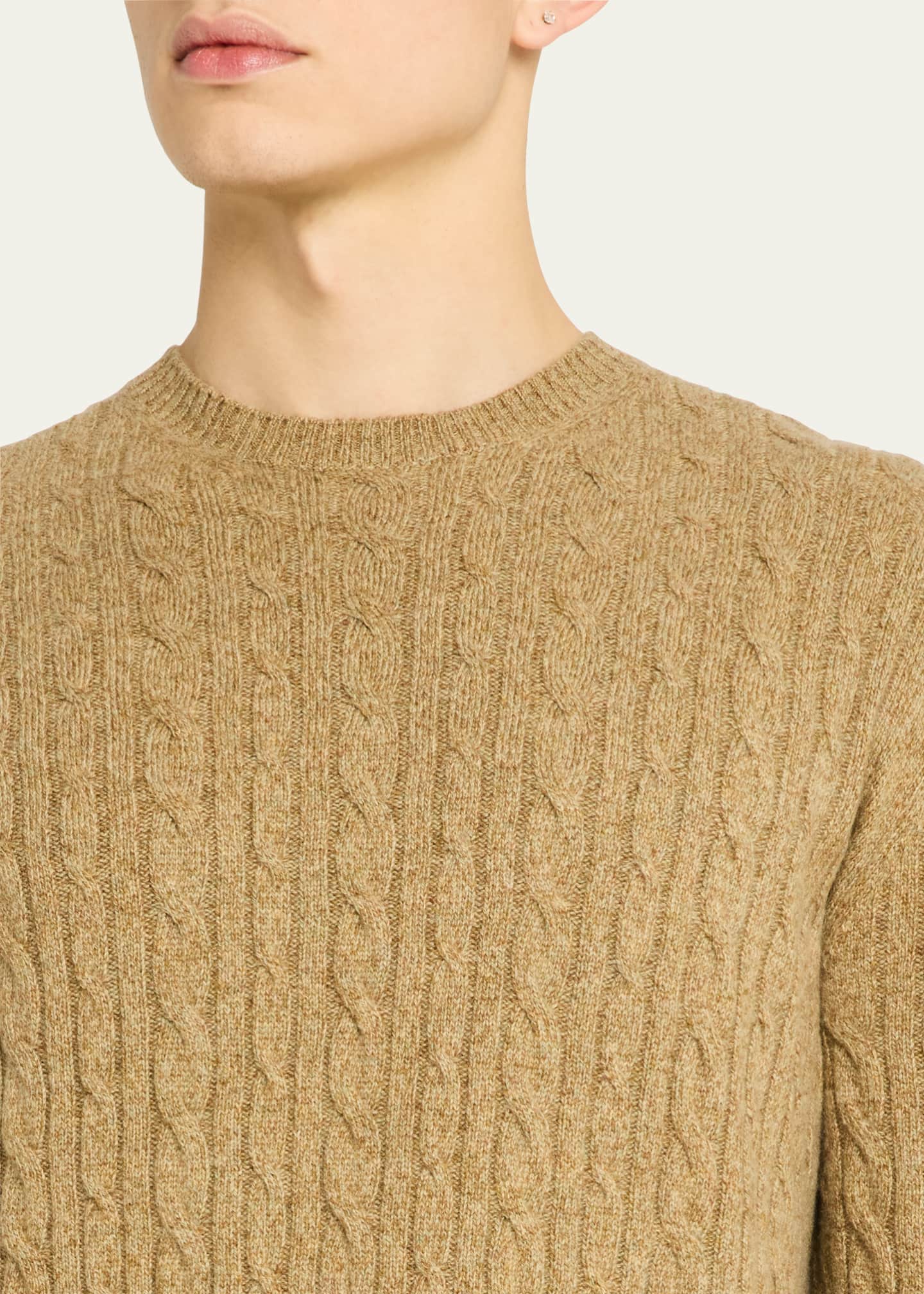 Loro Piana Men's Treccia Baby Cashmere Crewneck Sweater - Bergdorf Goodman