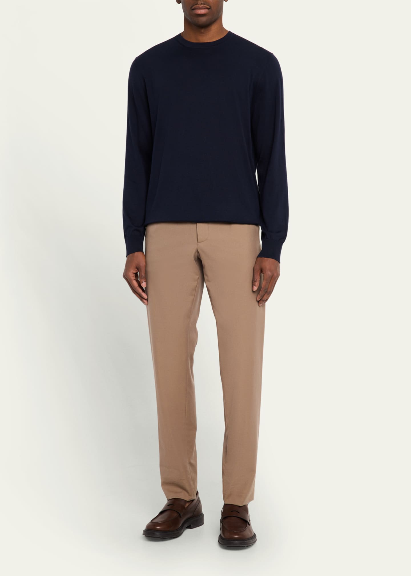 Loro Piana Men's Cotton Crewneck Sweater - Bergdorf Goodman