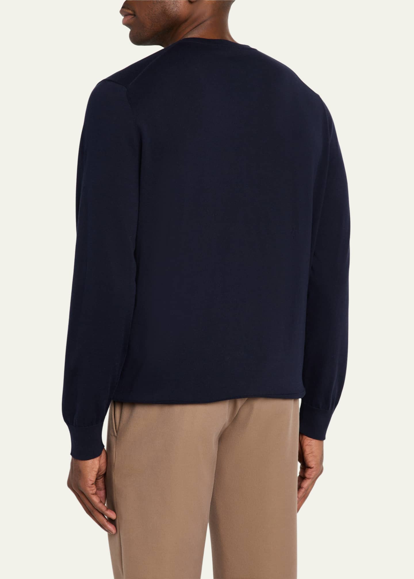 Loro Piana Men's Cotton Crewneck Sweater - Bergdorf Goodman